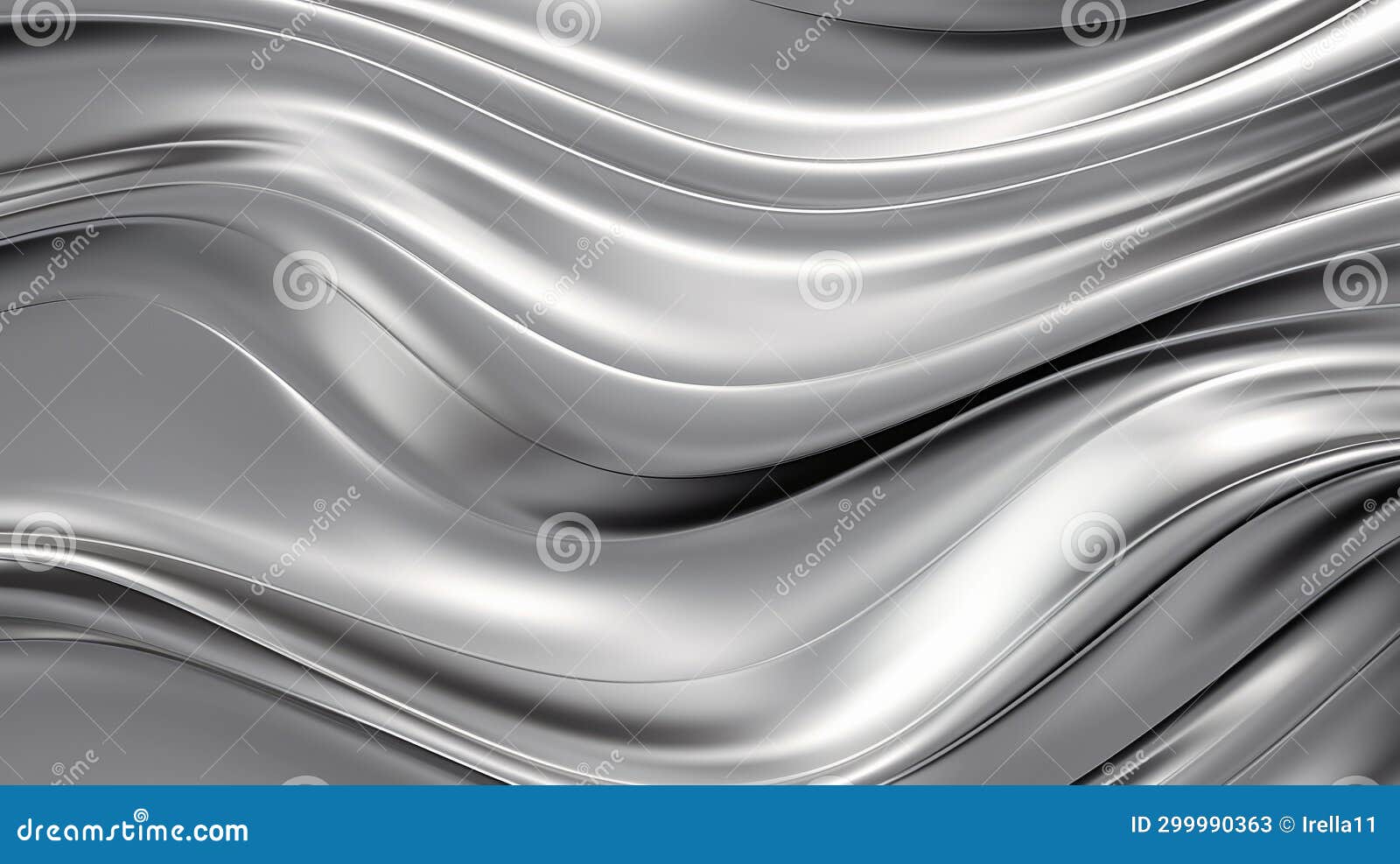 Liquid Silver Metal Abstract Background. Metallic Waves with Shimmers ...