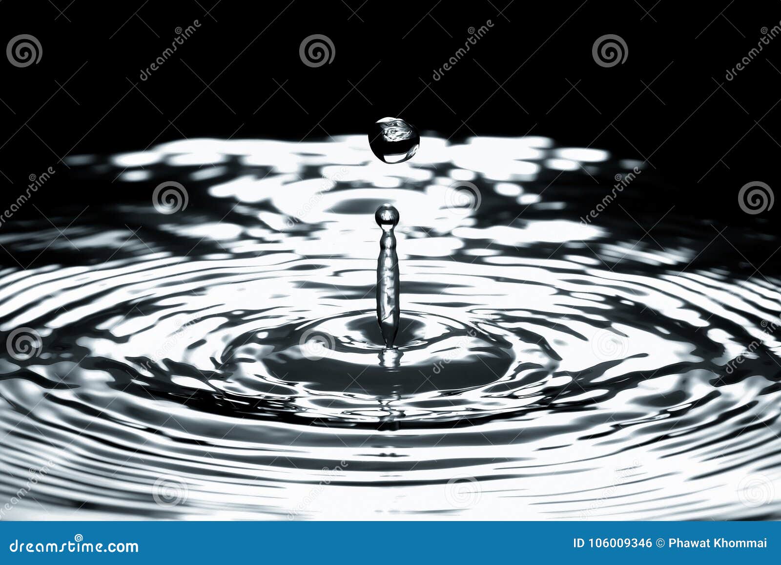 Liquid Silver , Water Drops Waves and Ripples. Stock Photo - Image of ...