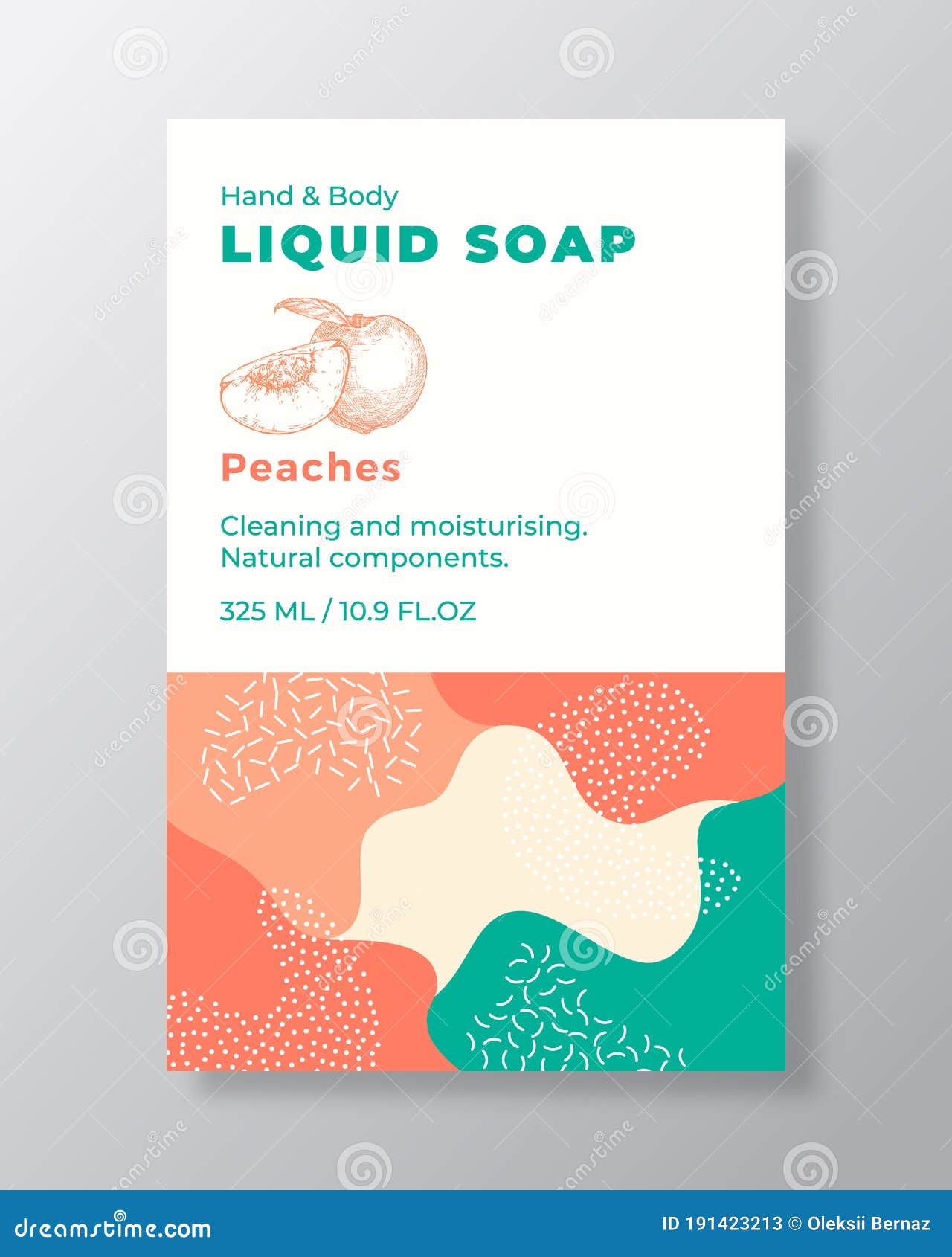 Liquid Soap Package Label Template. Abstract Shapes Camo Background ...