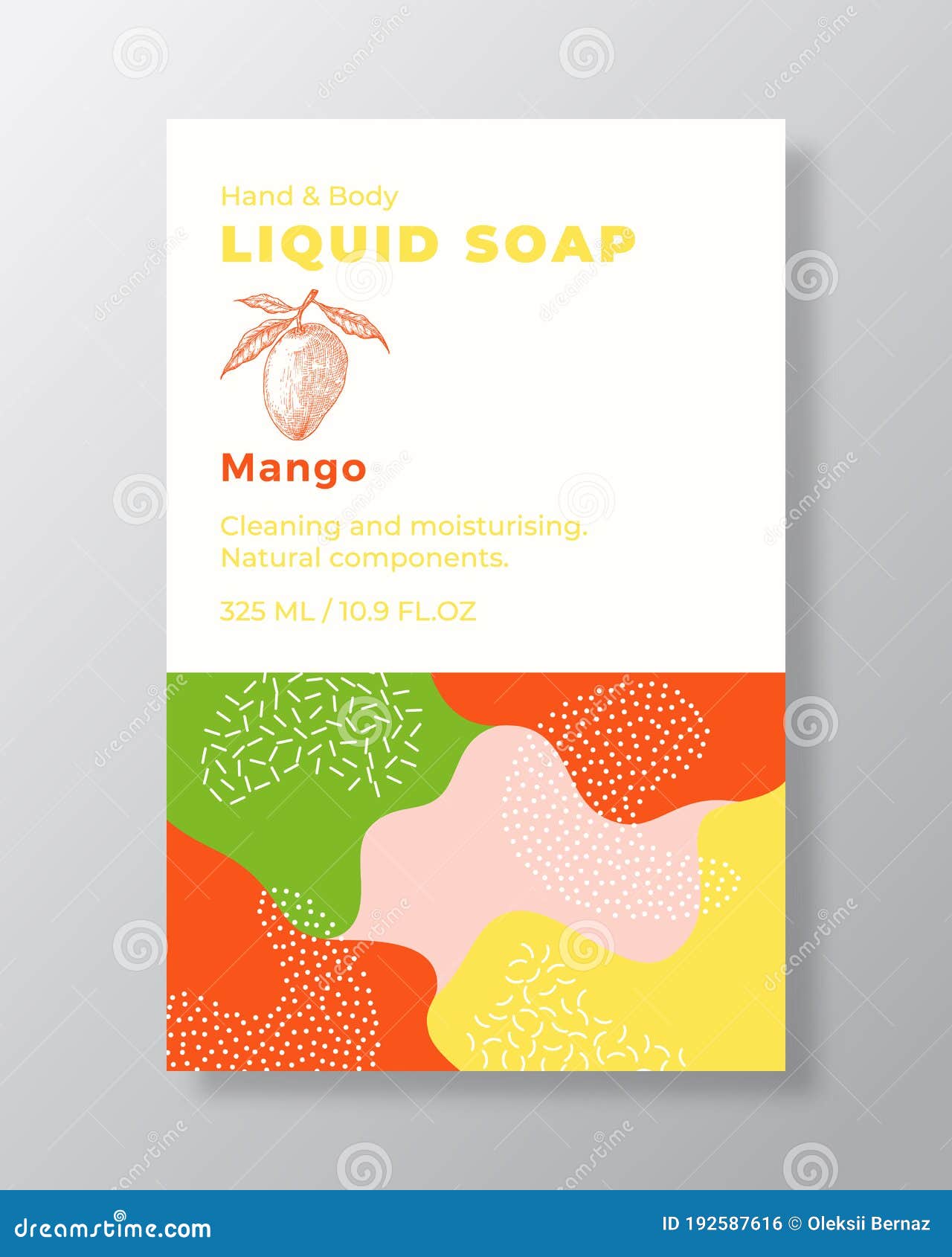 Liquid Soap Package Label Template. Abstract Shapes Camo Background ...