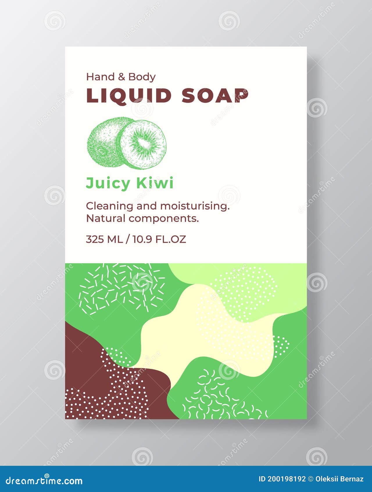 Liquid Soap Package Label Template. Abstract Shapes Camo Background ...
