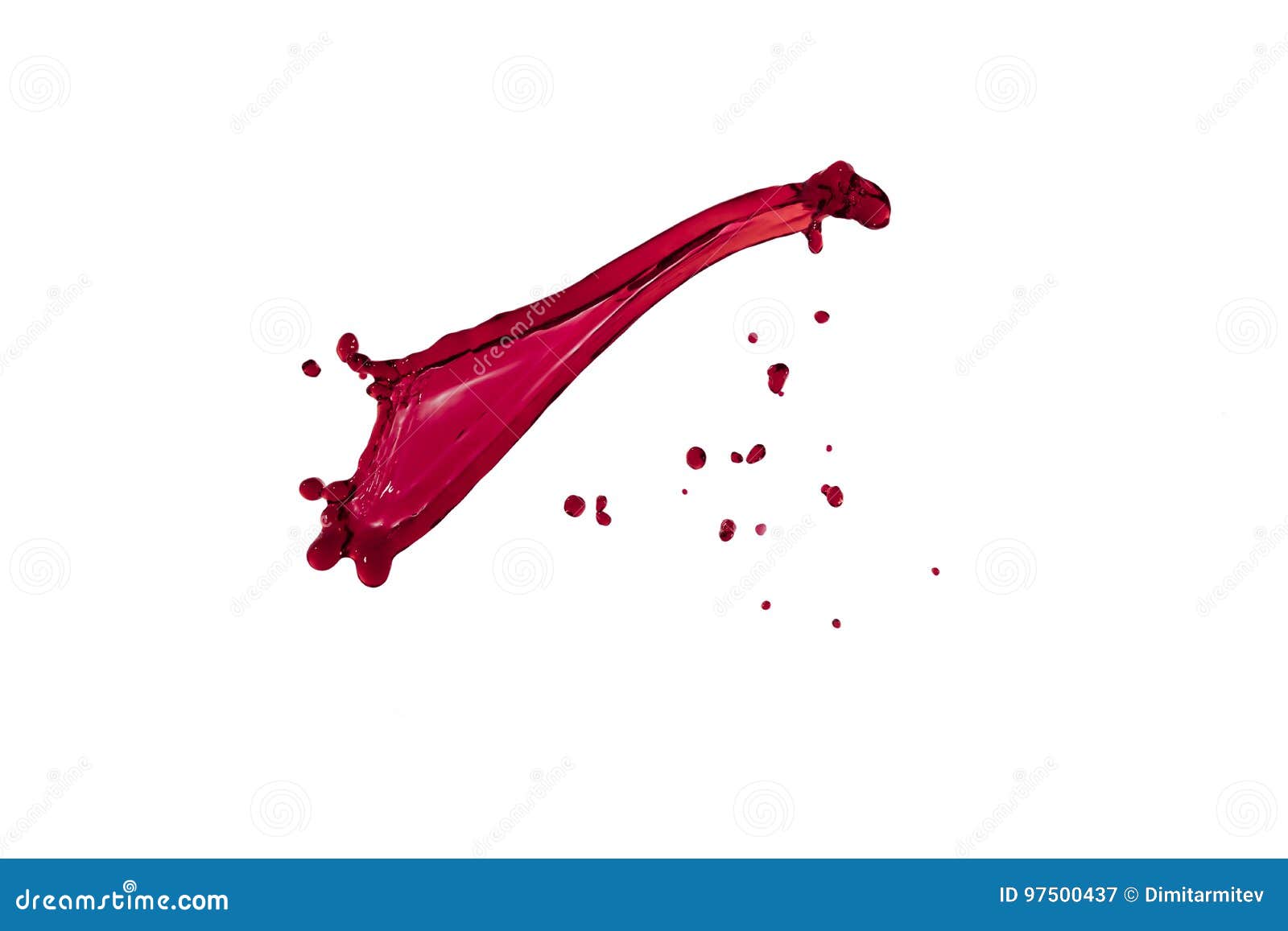 Liquid Splash Red Color Over White Background Flying Stock Image ...