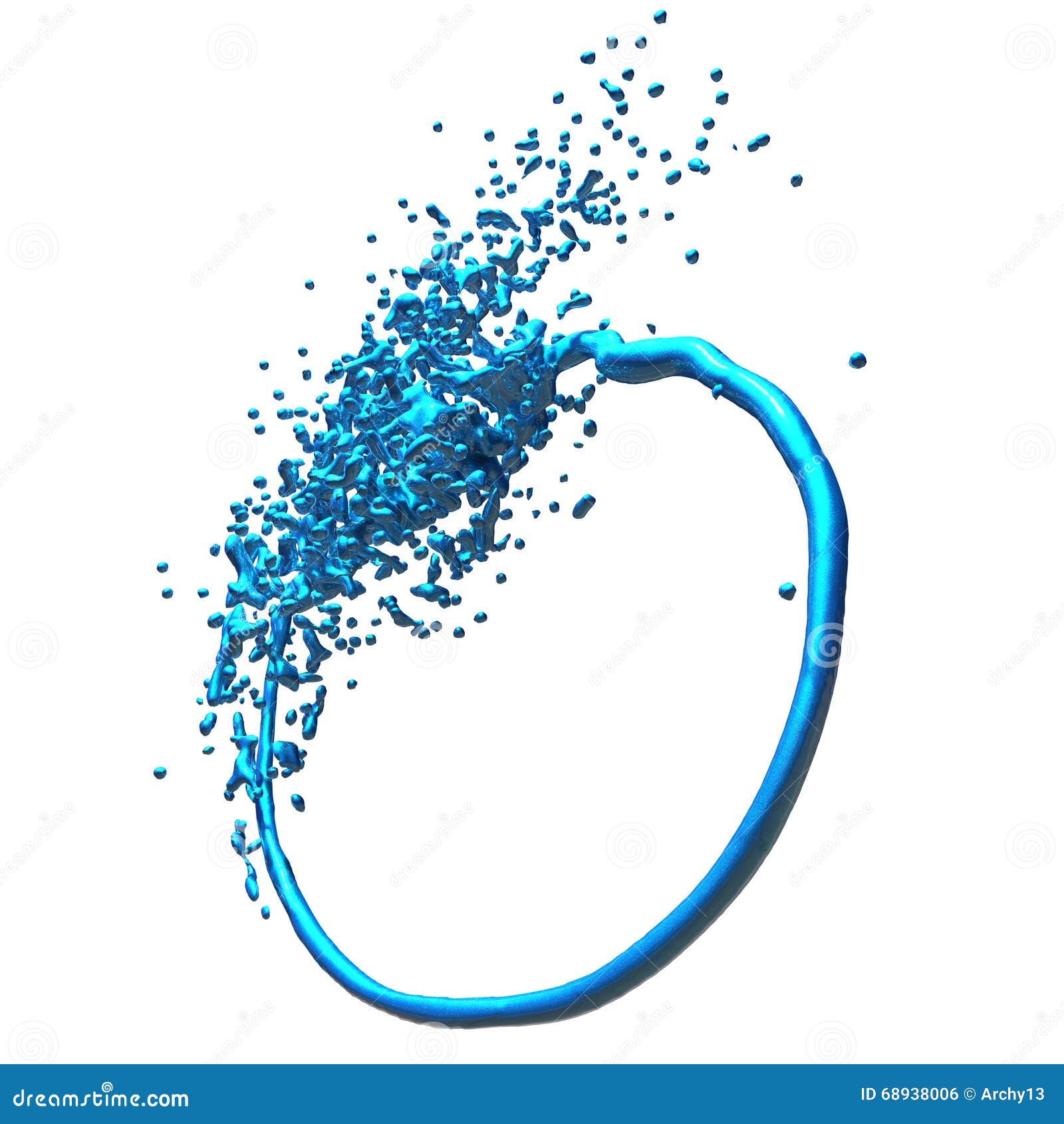 Liquid Splashes Circle with Drops Render Isolated Stock Photo - Image ...