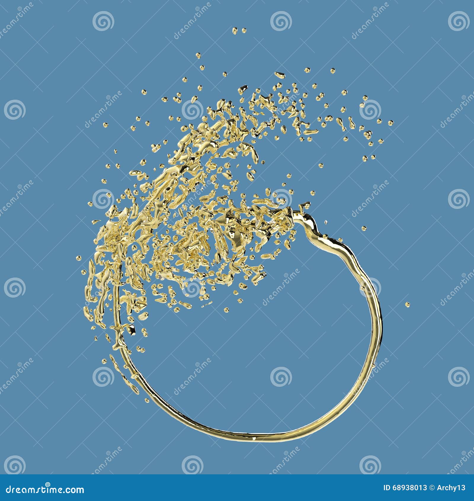 Liquid Splashes Circle with Drops Render Isolated Stock Image - Image ...
