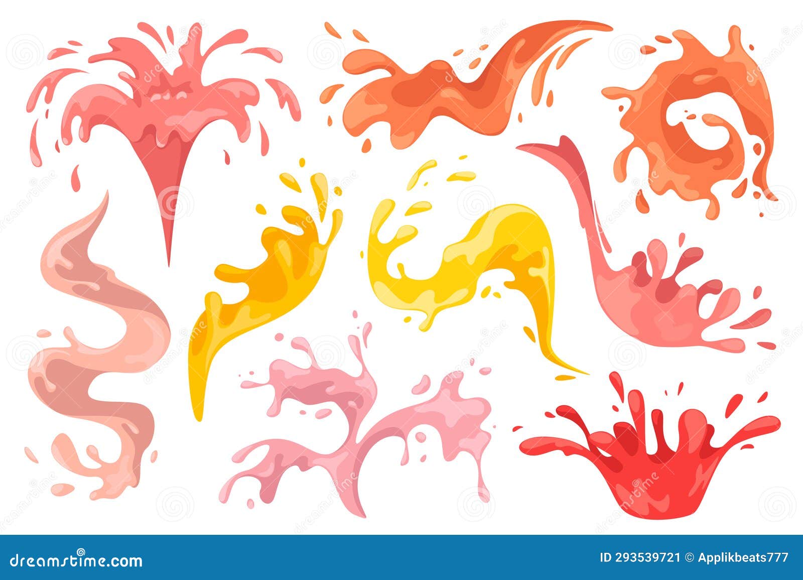 Liquid Splashes Vector Set stock vector. Illustration of fresh - 293539721