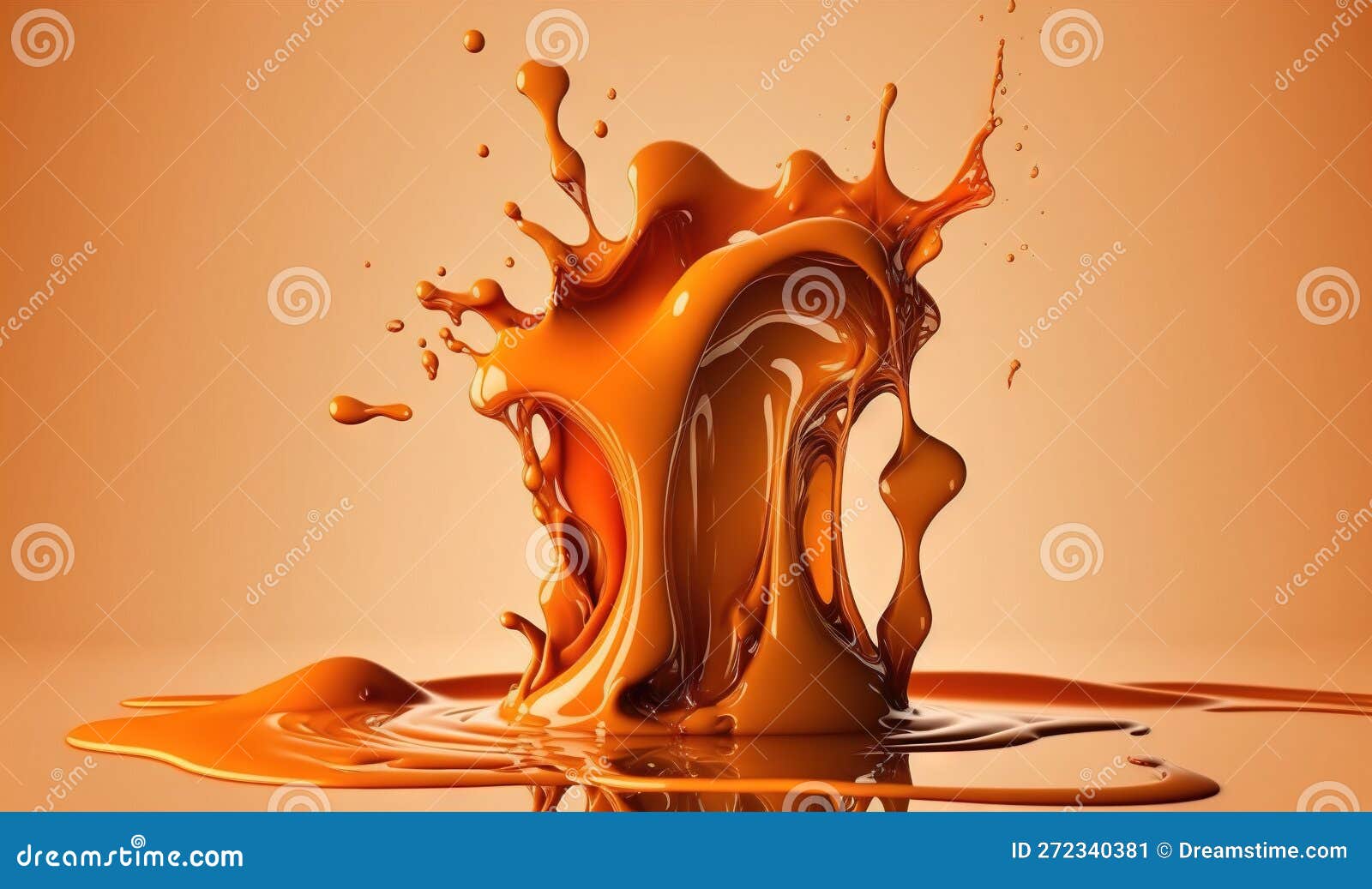 A Liquid Splashing Out of a Puddle of Orange Liquid Stock Illustration ...