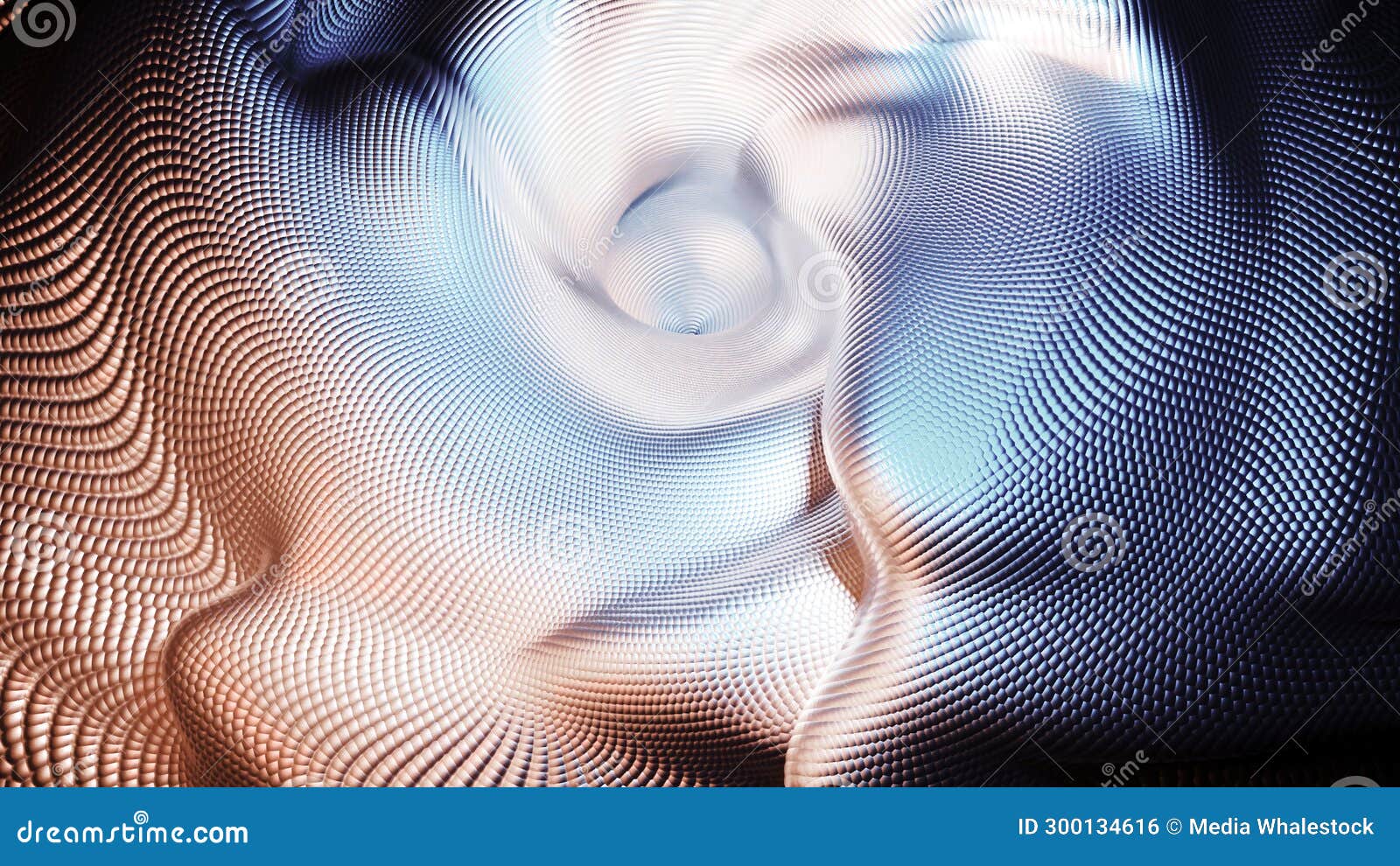 Liquid Structure Moves in Waves from Points. Design. Abstract 3d ...