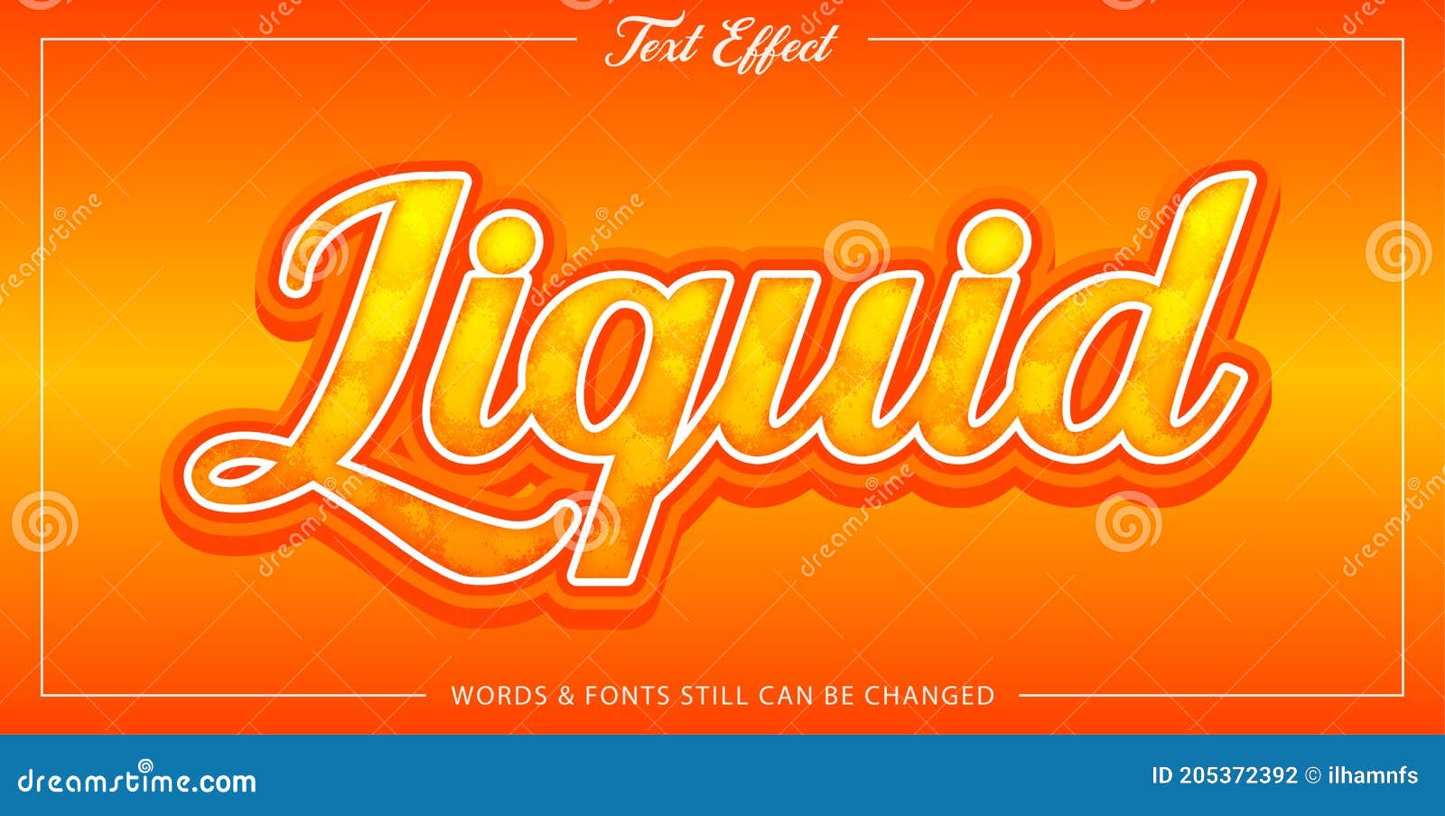 Liquid Editable Text Effect Style Stock Vector - Illustration of shadow ...