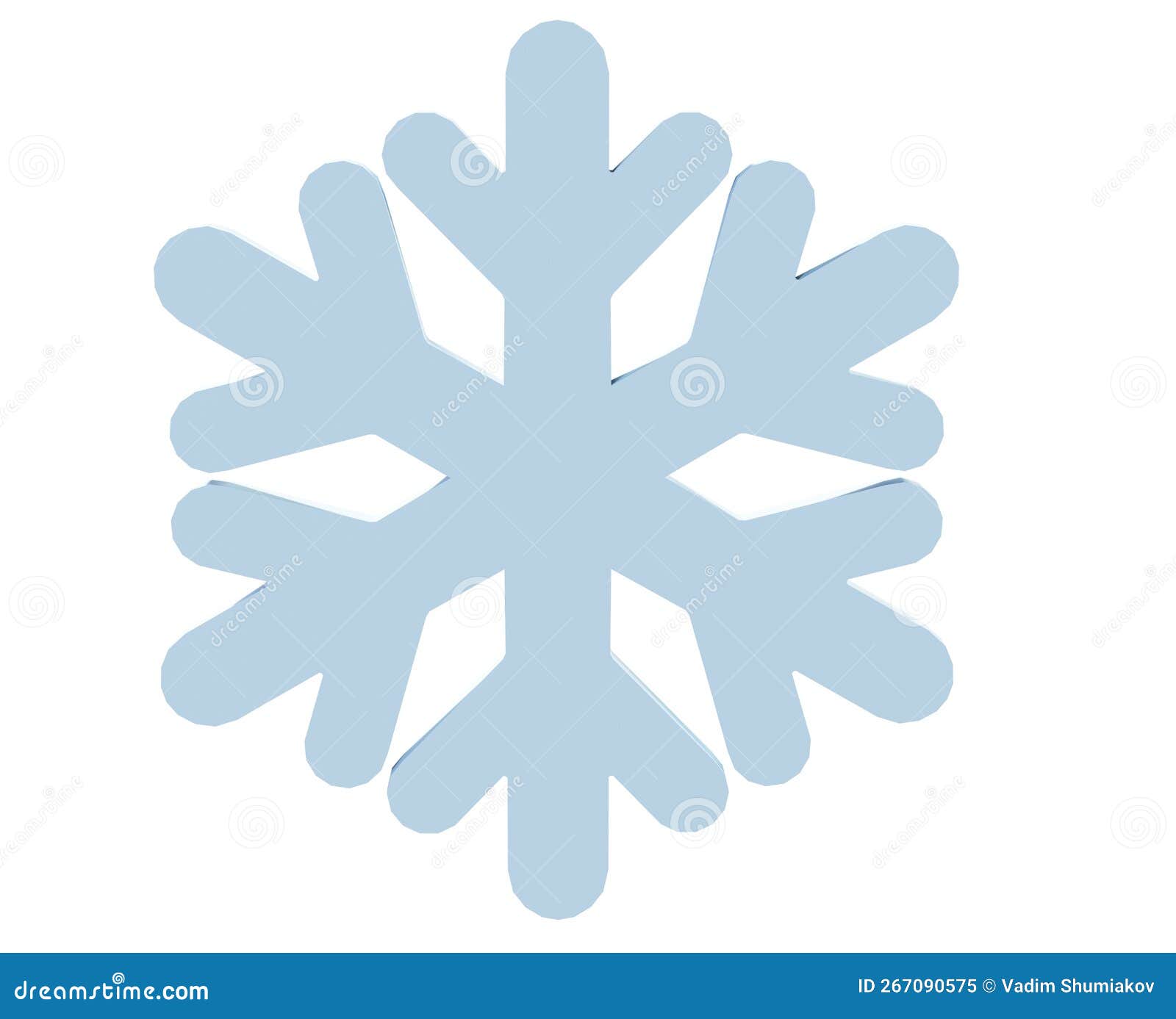 Liquid Translucent Snowflake Made of Crystal Blue Water Isolated on ...