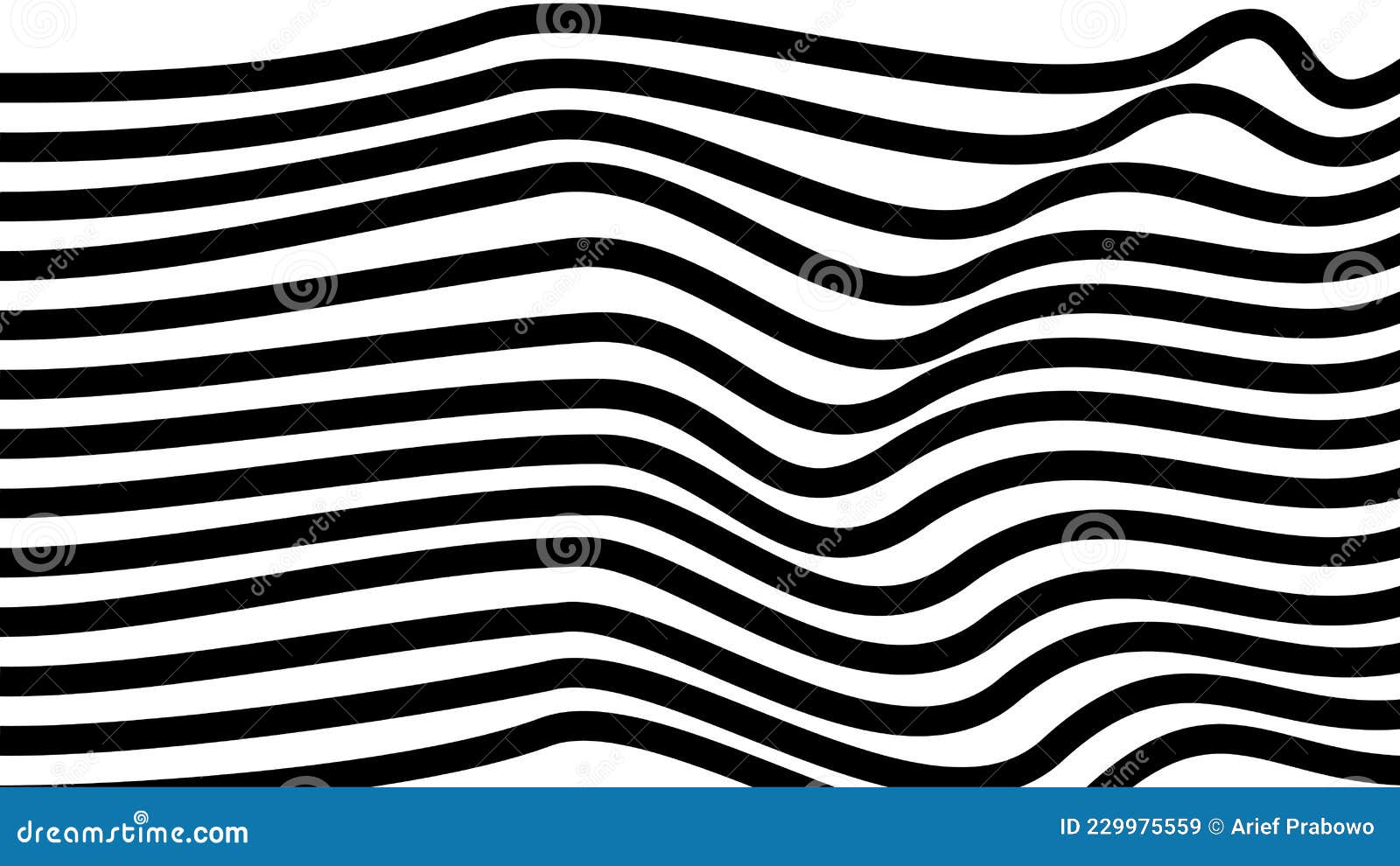 Black and White Wavy Lines Pattern. Optical Art Background. Opart ...