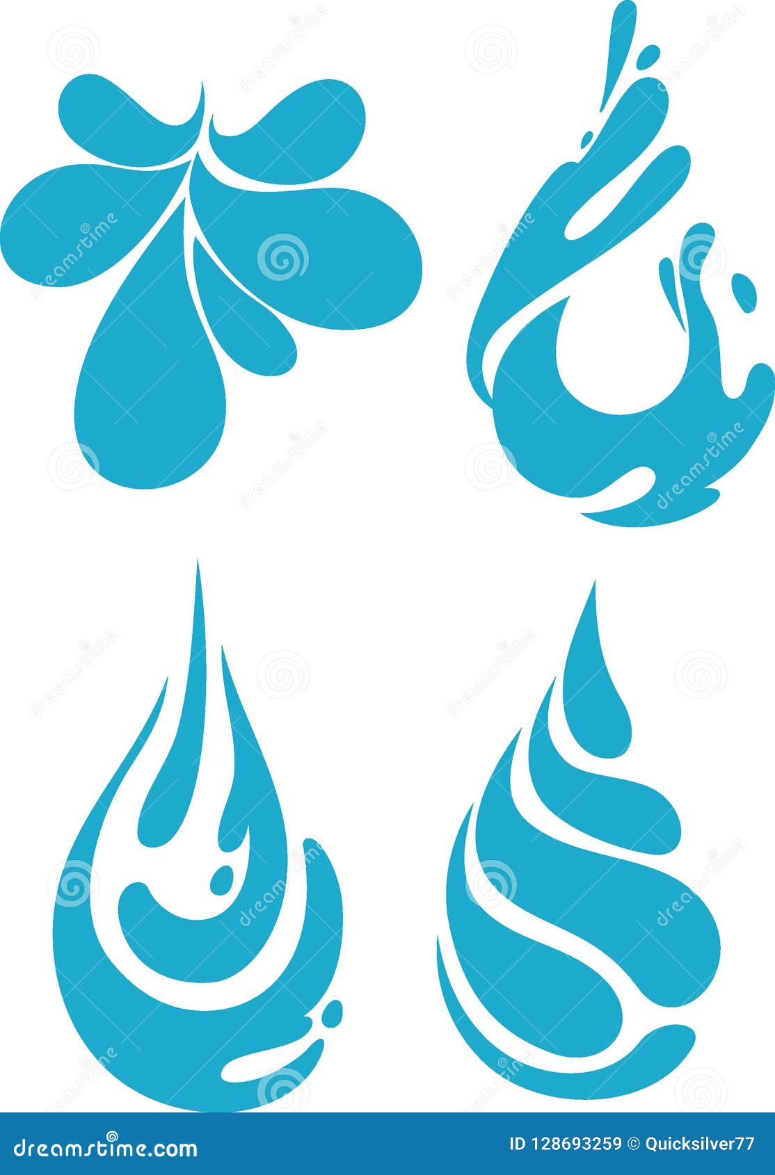 Liquid Water Droplets Shape Set Stock Vector - Illustration of painting ...