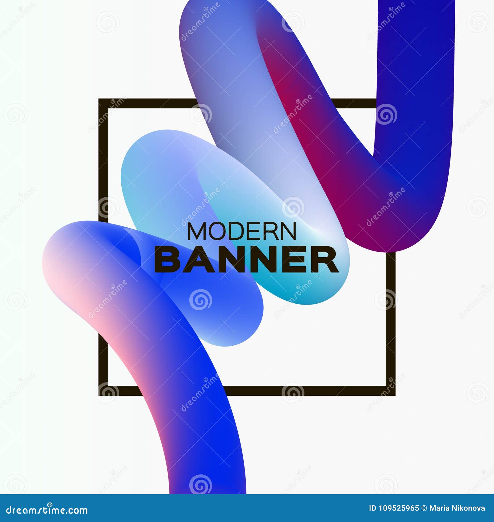 Liquid Wave Poster. Shapes with Square Frame. Space for Text. Dynamic ...