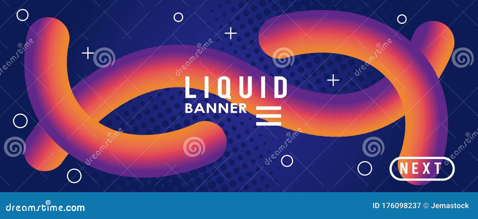Liquid and Waves Colorful Gradient Banner Stock Vector - Illustration ...