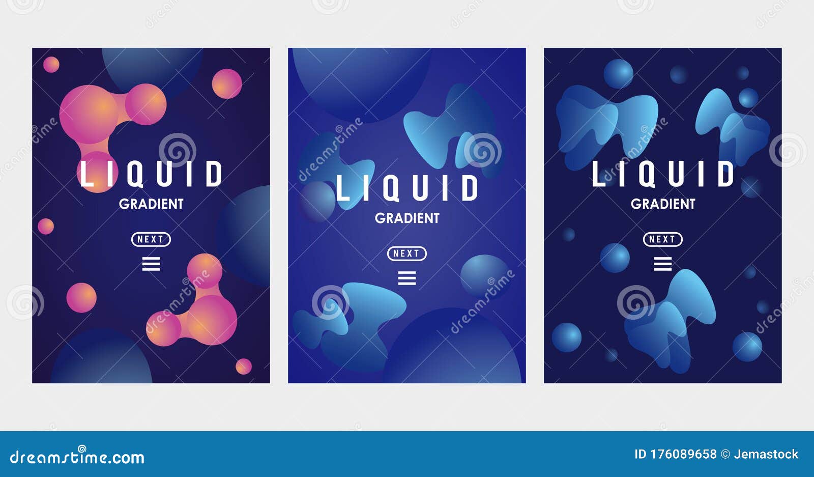 Liquid and Waves Gradien Banners Backgrounds Stock Vector ...