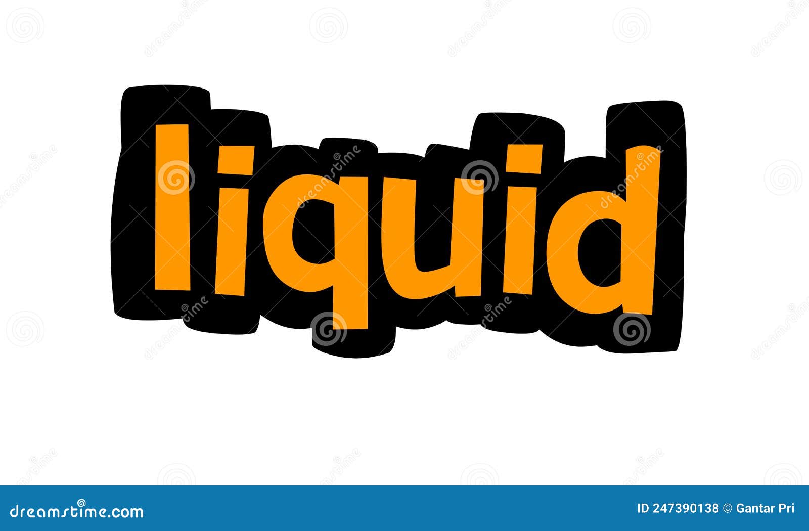 LIQUID Writing Vector Design on White Background Stock Illustration ...