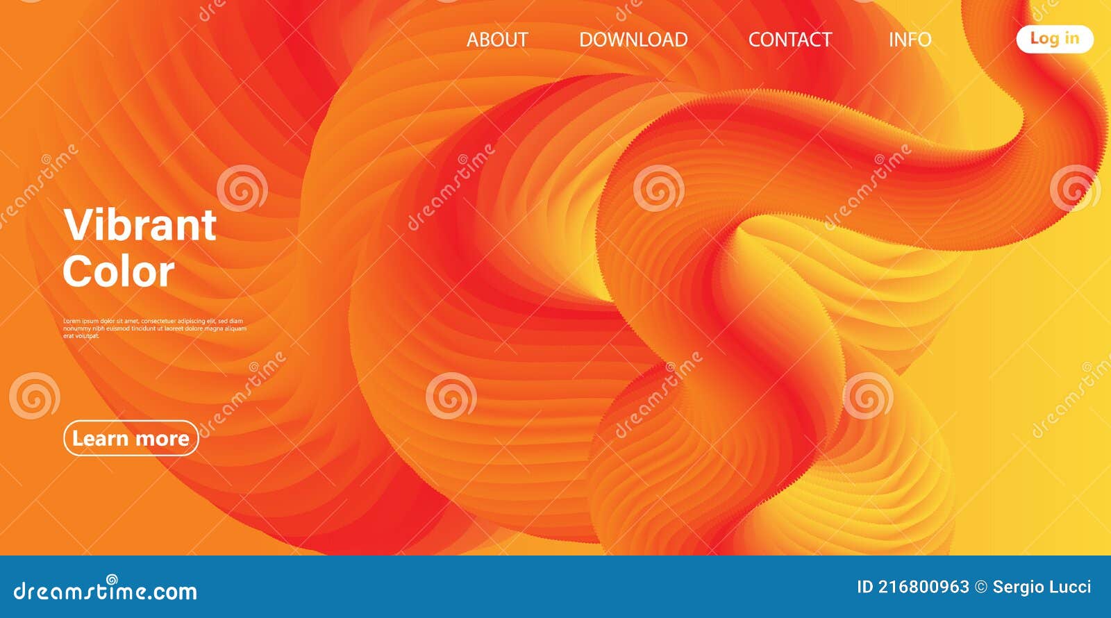 Liquid Yellow Color 3d Wave. Fluid Flow Wave. Stock Vector ...