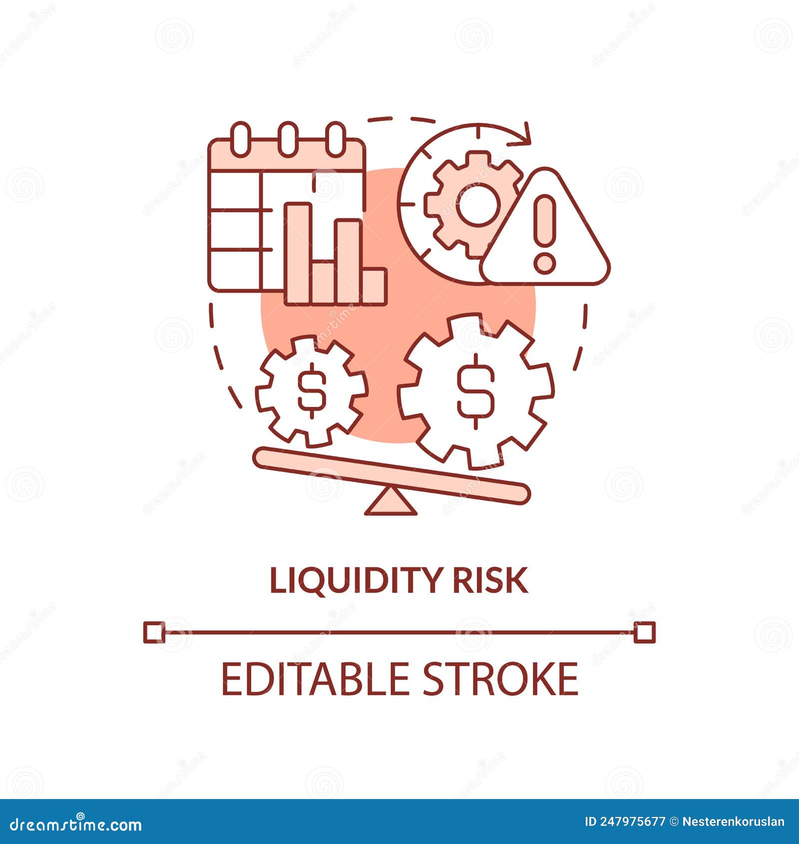 Liquidity Risk Line Icon, Outline Symbol, Vector Illustration, Concept ... Liquidity Risk Line Icon, Outline Symbol, Vector Illustration, Concept ...