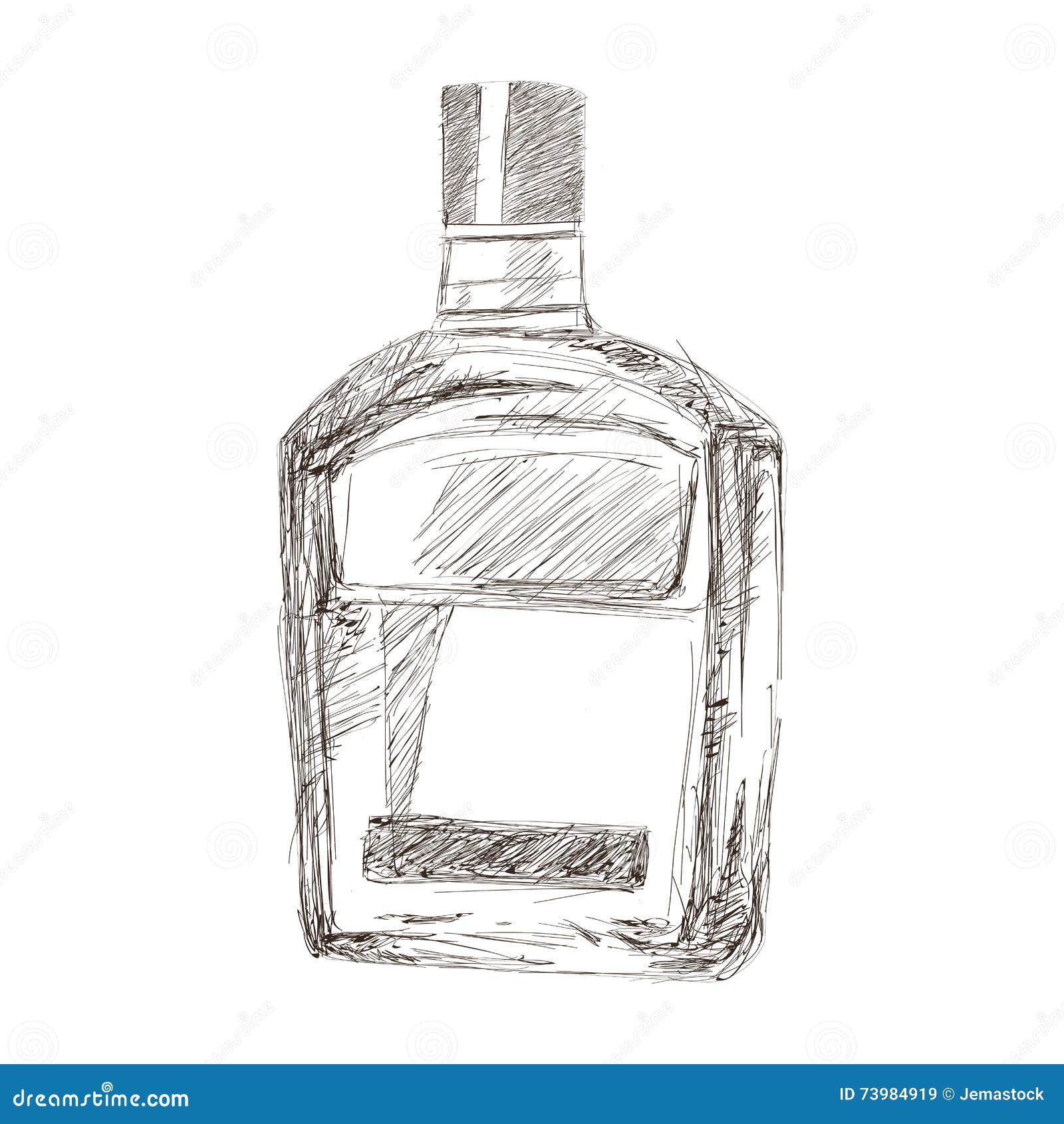 Liquor bottle sketch icon stock illustration. Illustration of glass ...