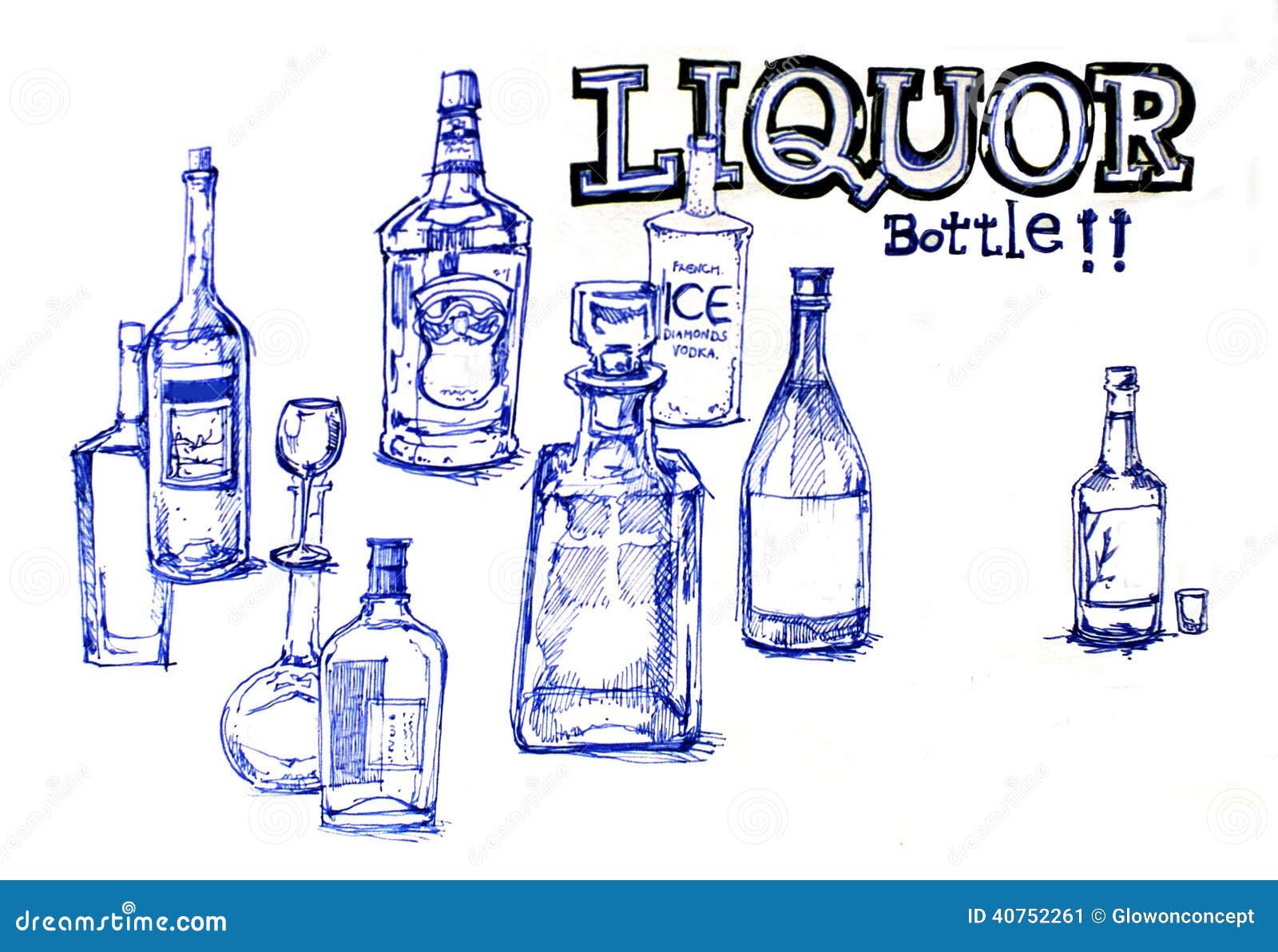 Liquor Bottle Drawing