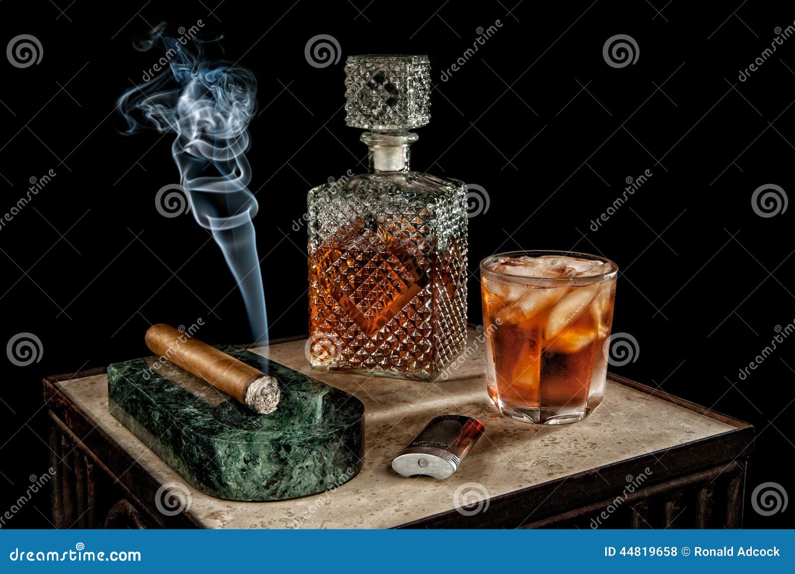 Liquor and Cigar stock photo. Image of party, lighter - 44819658
