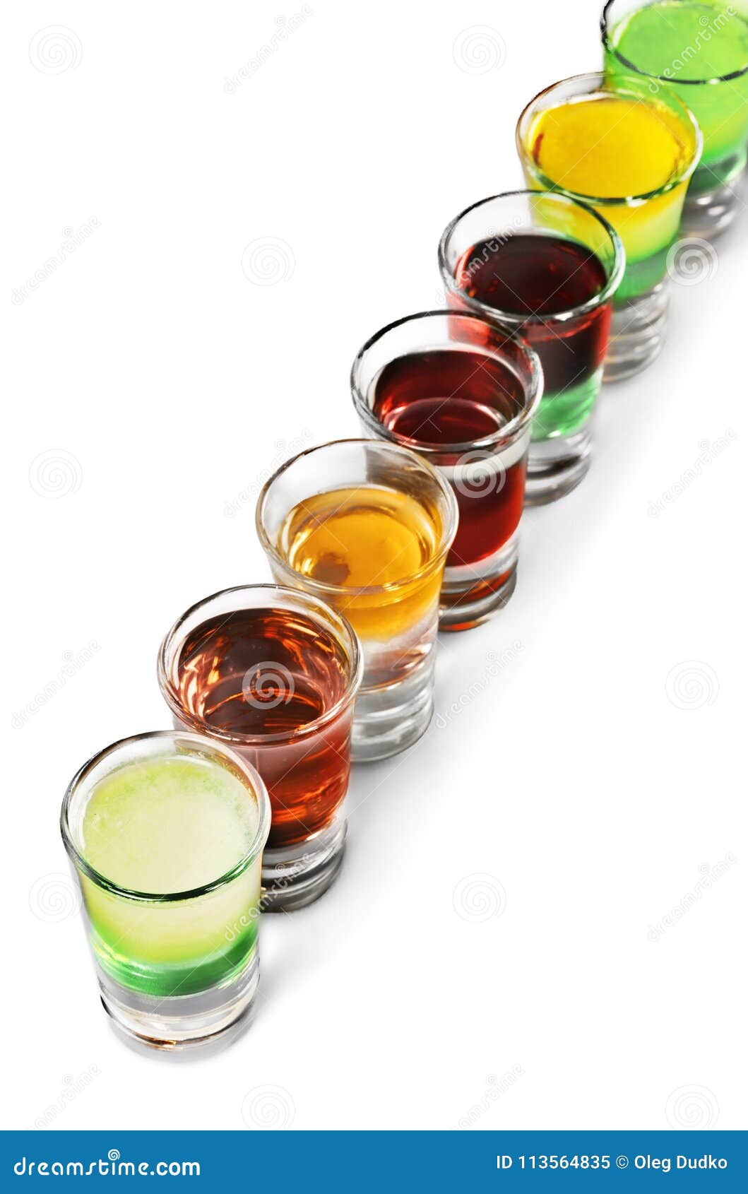 Alcohol In Shot Glasses Isolated Stock Image Image Of Glasses Liquor 113564835