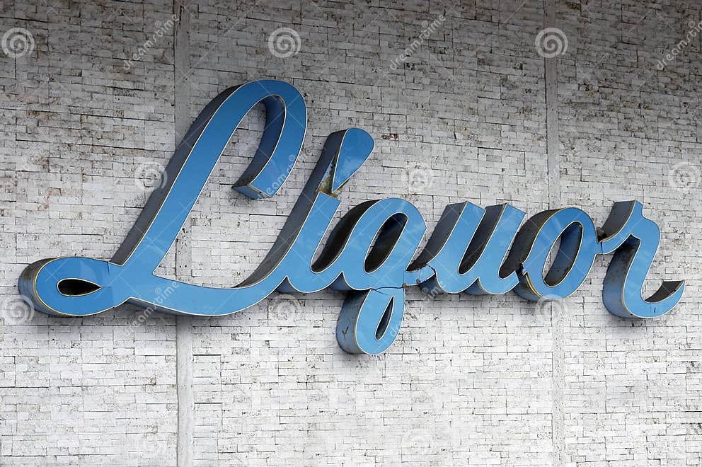 Liquor Sign stock photo. Image of convenience, drink, booze - 1697172
