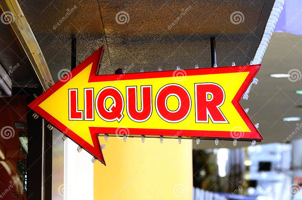 Liquor Sign stock image. Image of arrow, signage, booze - 23421427
