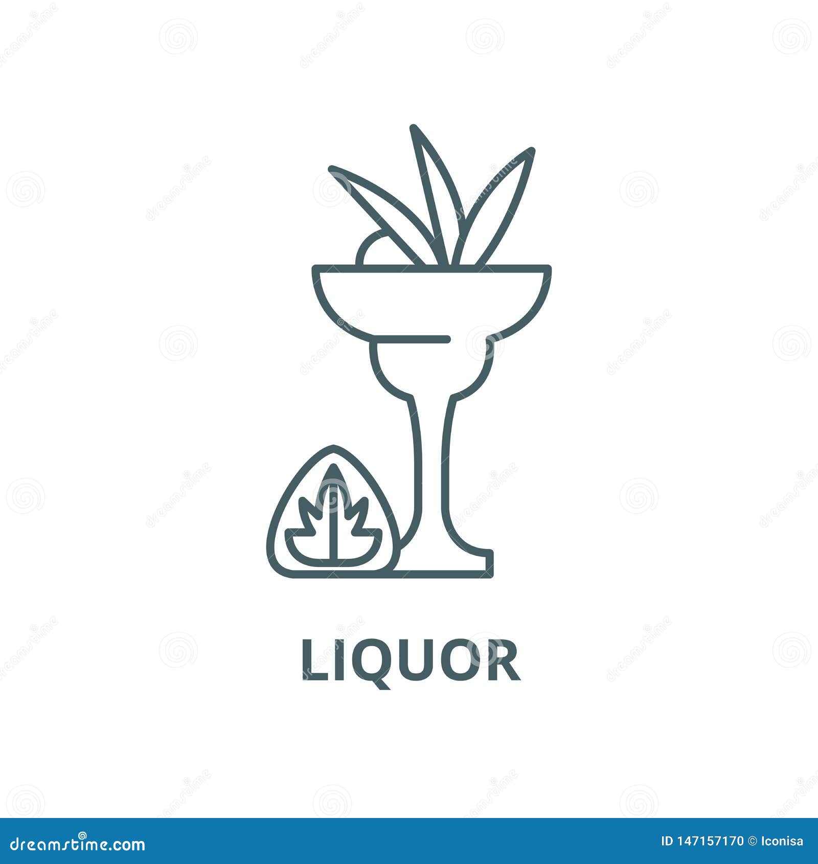 Liquor Vector Line Icon, Linear Concept, Outline Sign, Symbol Stock ...