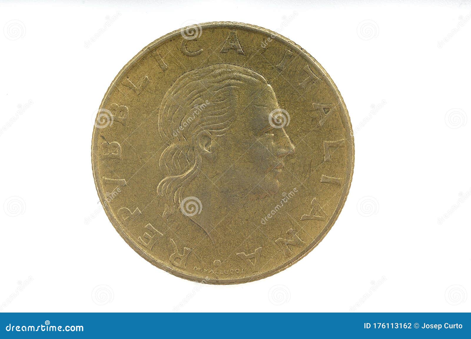 200 Lira 1990 Moneda Italiana Foto de archivo - Imagen de minorista ...