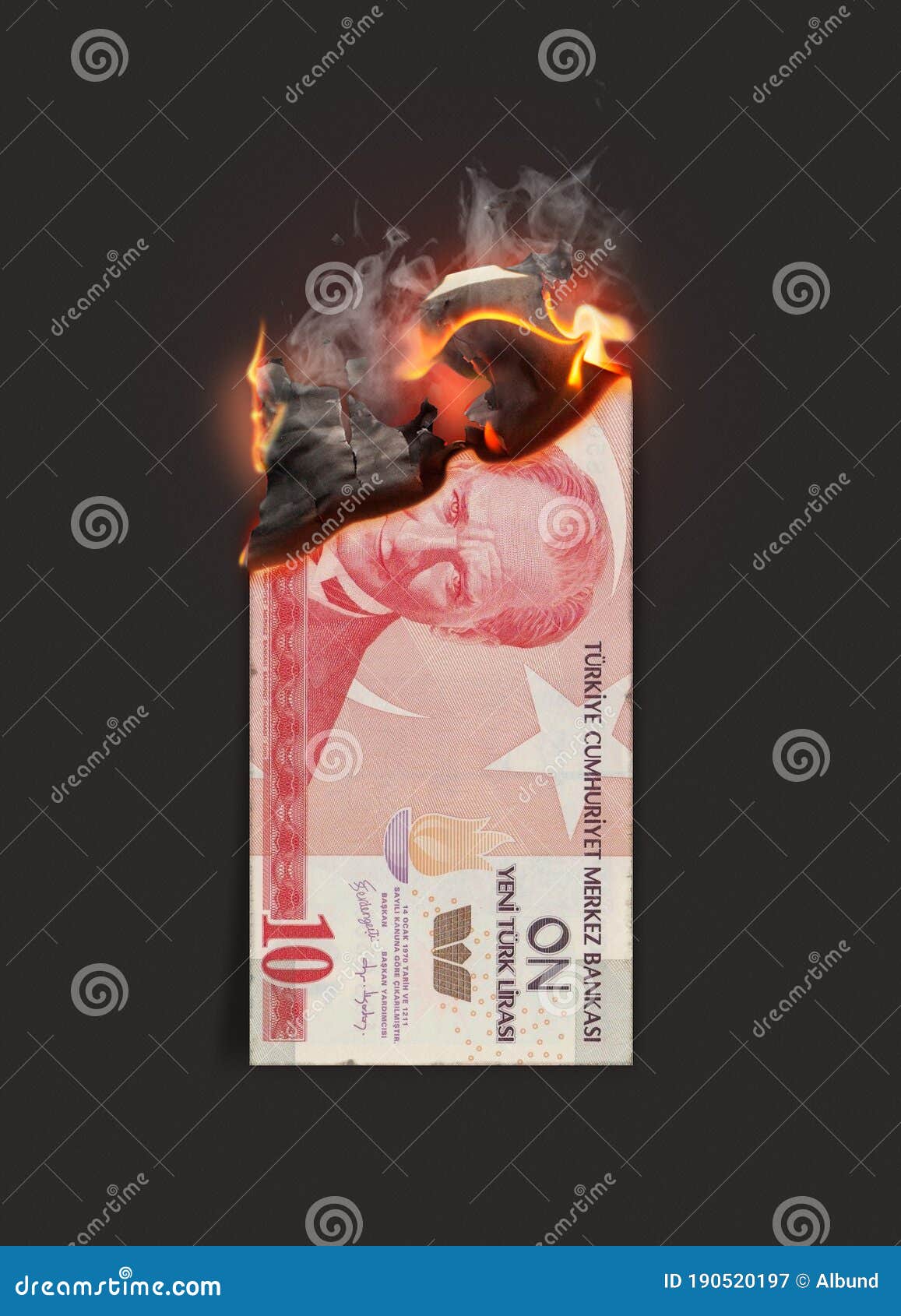 Lira Note Burning stock illustration. Illustration of flame - 190520197