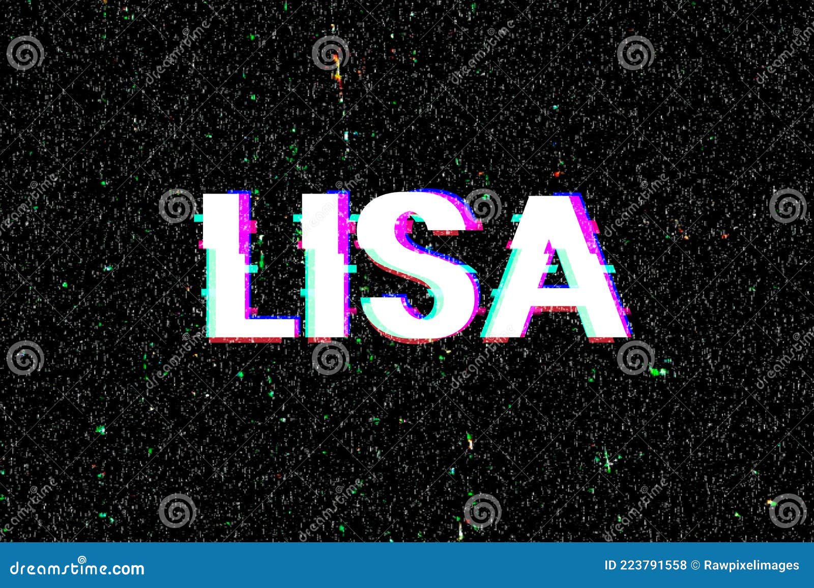Lisa Name Typography Glitch Effect Stock Photo - Image of abstract ...