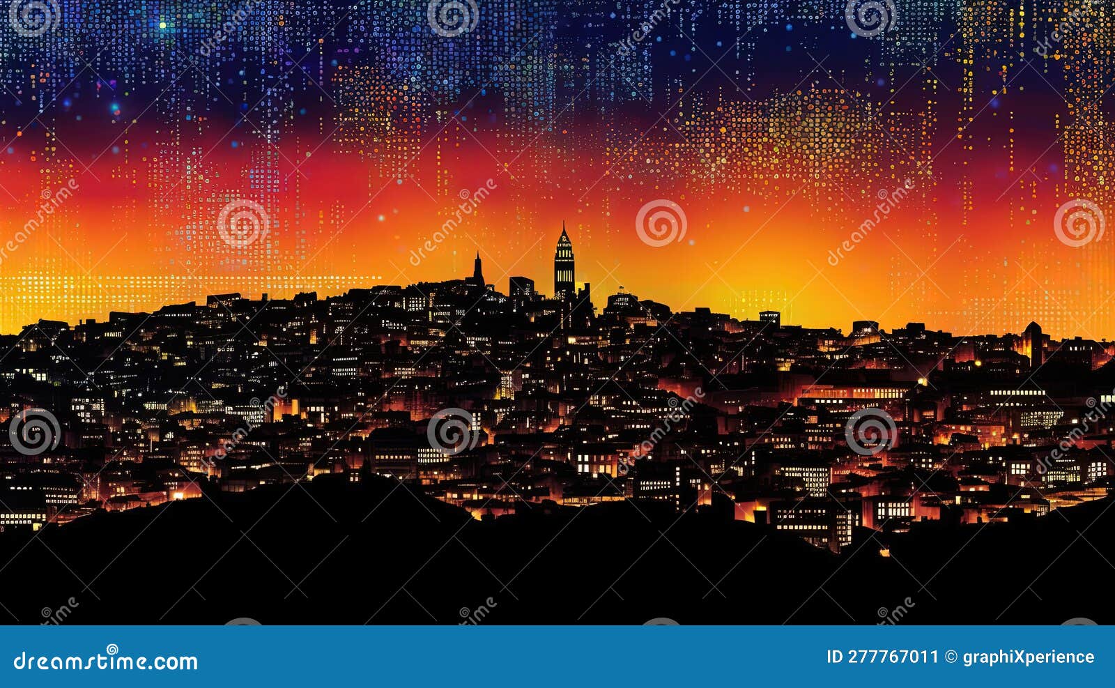 Lisbon Portugal City Colorized Skyline Silhouette Artwork Stock ...