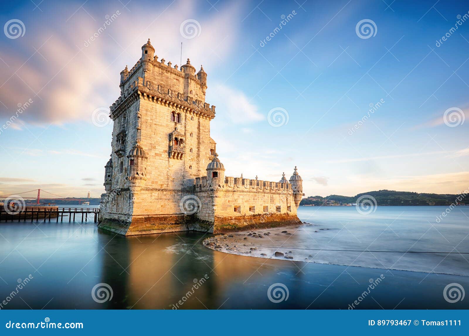Lisbon, Belem Tower - Tagus River, Portugal Stock Image - Image of fort ...