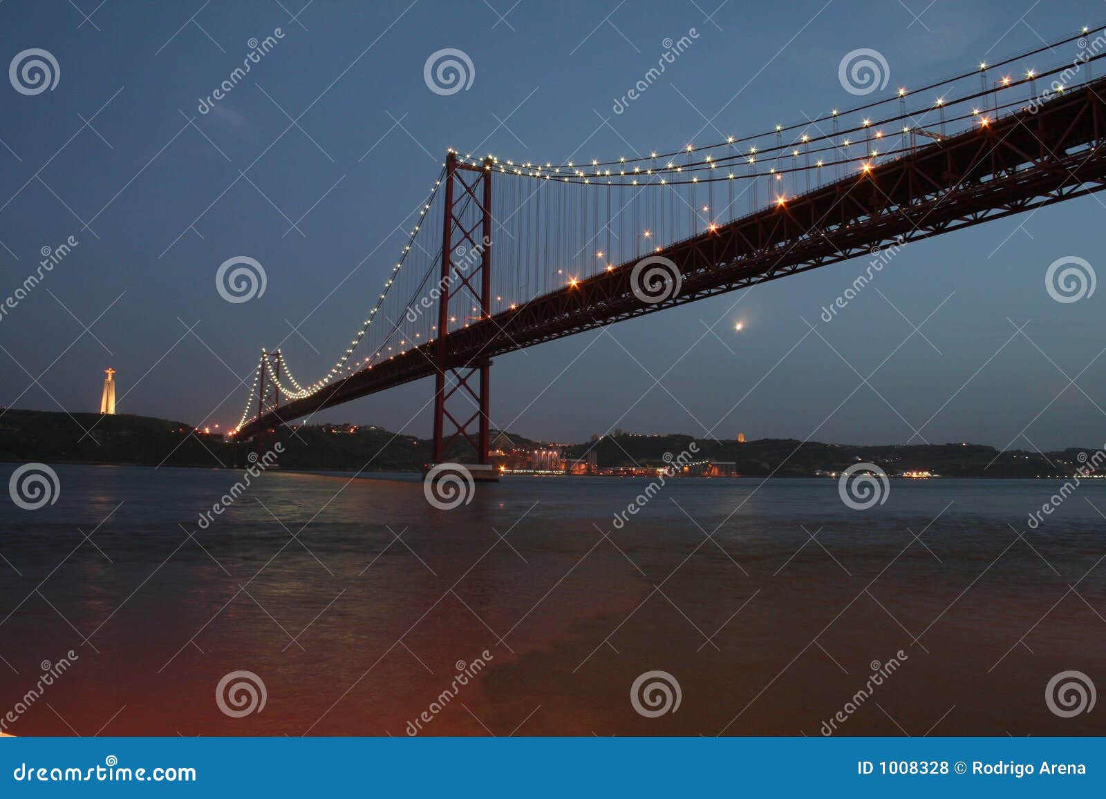 Lisbon Bridge stock photo. Image of bridge, tagus, lights - 1008328