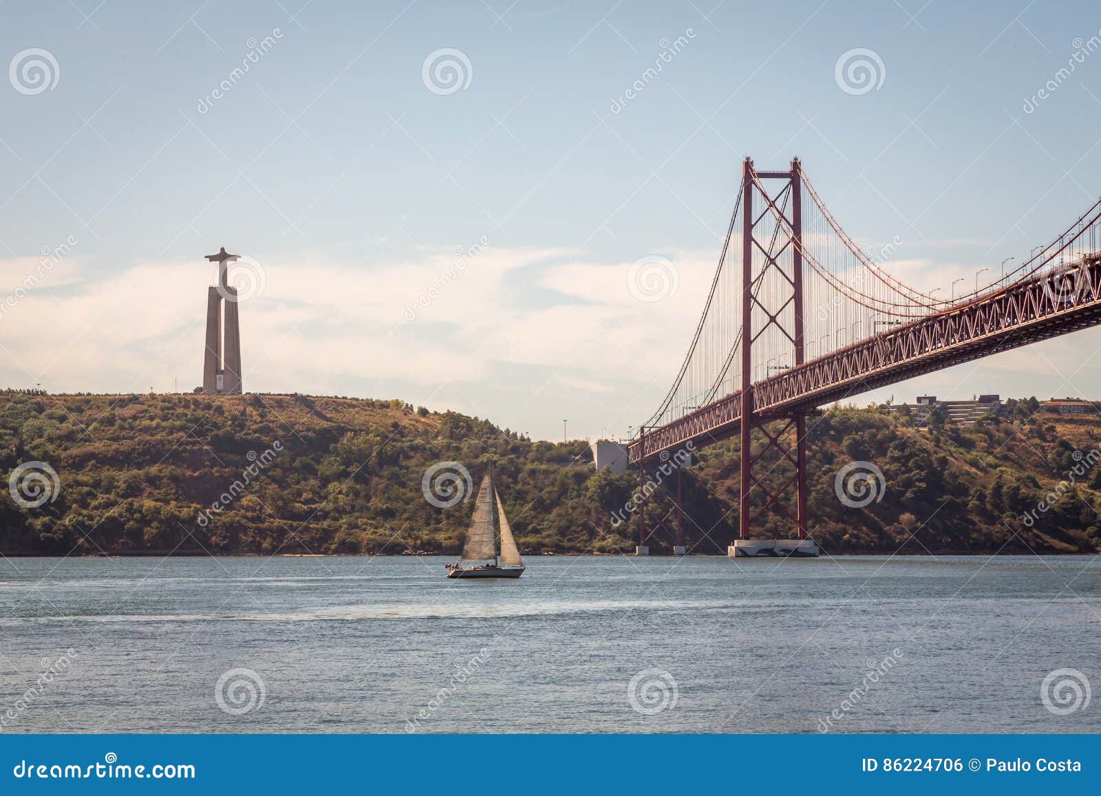 Lisbon Bridge editorial photo. Image of coast, downtown - 86224706