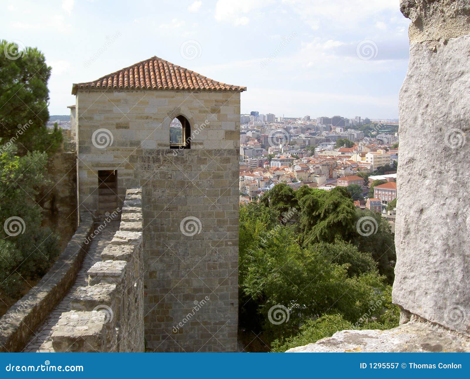 Lisbon Castle stock image. Image of travel, portugal, jorge - 1295557