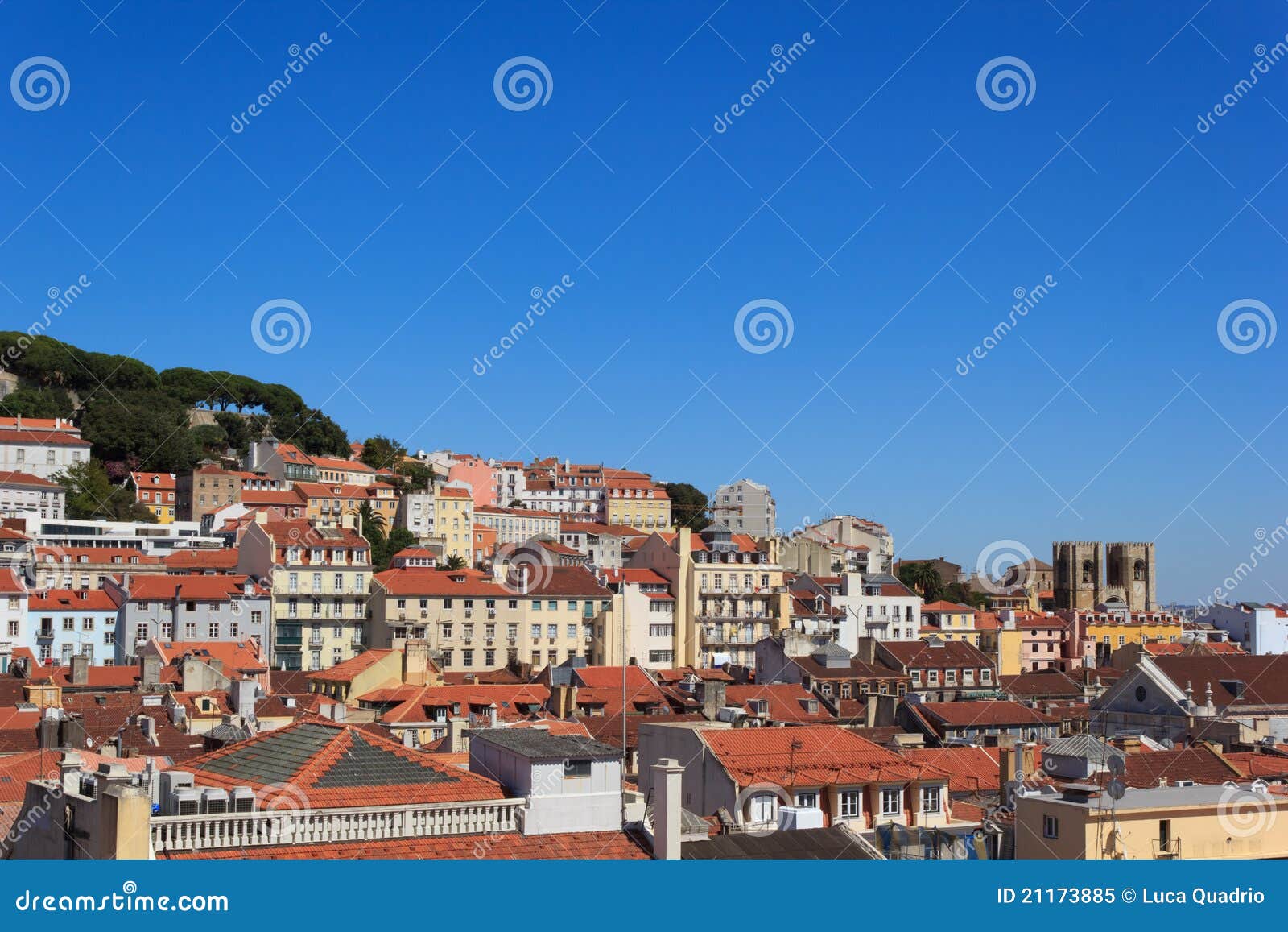 Lisbon landscape stock image. Image of elevador, lisbon - 21173885