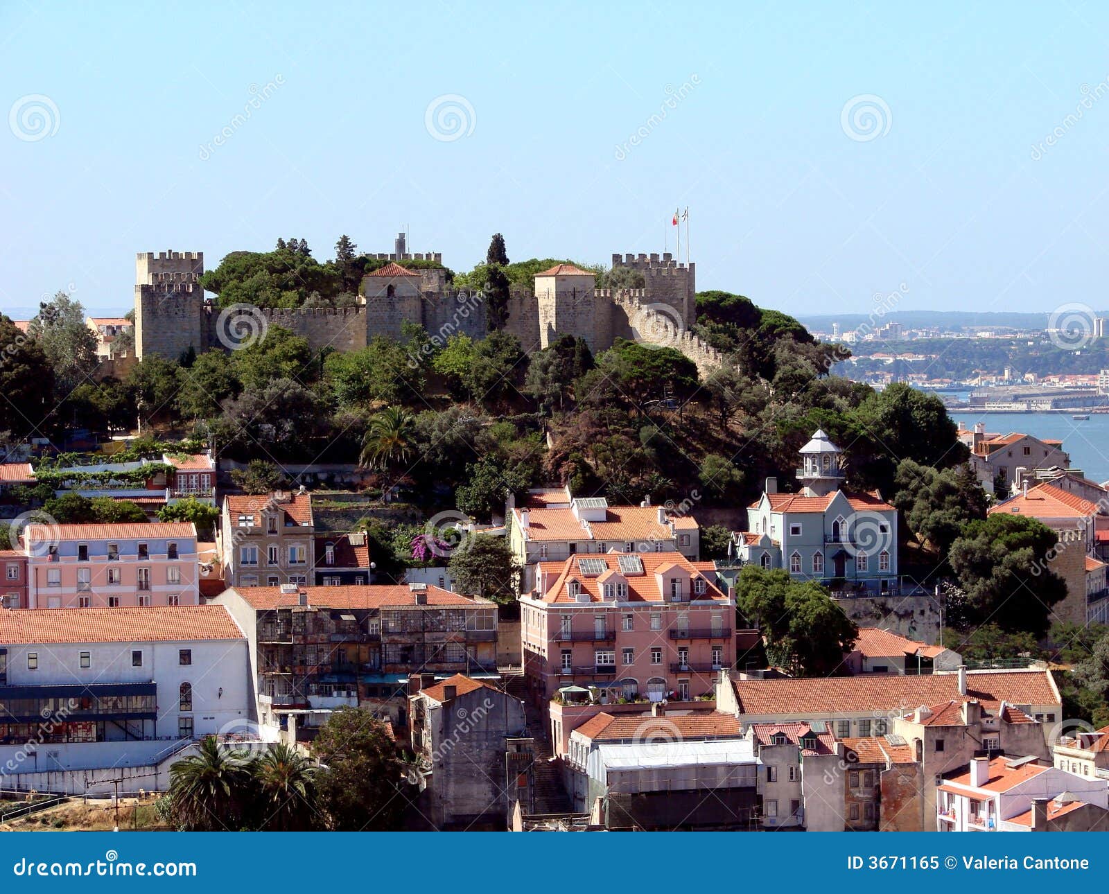 Lisbon Landscape, the Castle Stock Image - Image of church, tourism ...
