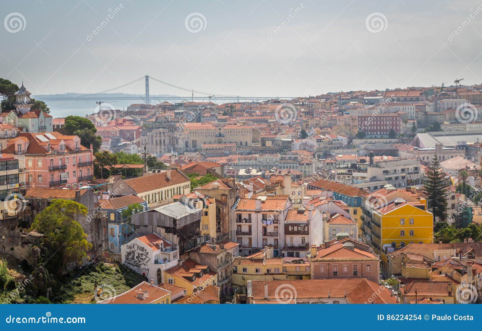 Lisbon Panoramic View editorial stock image. Image of district - 86224254