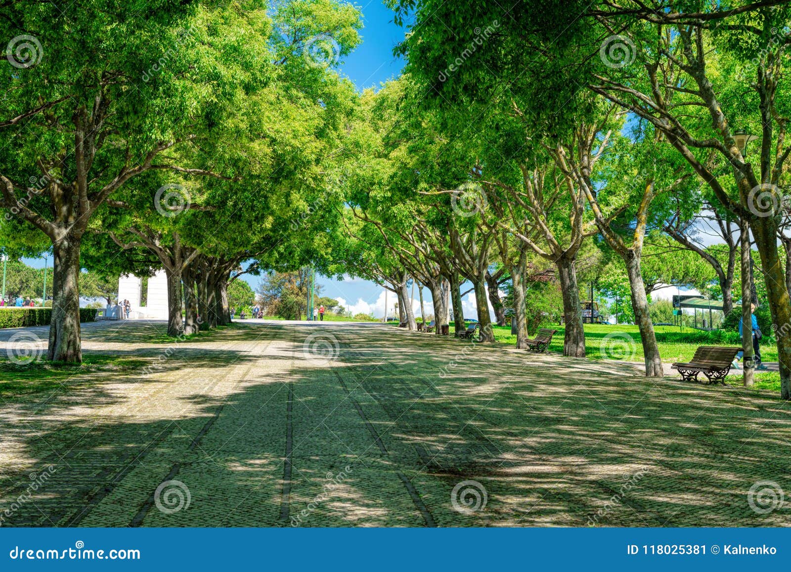 LISBON , PORTUGAL , May 01- 2018. Sloped Scenic Park Featuring ...