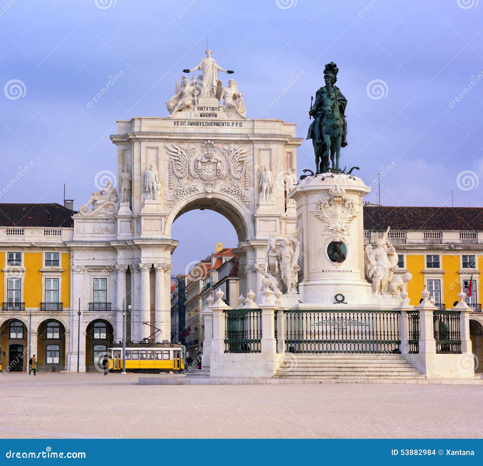 Lisbon, Portugal stock photo. Image of avenue, comercio - 53882984