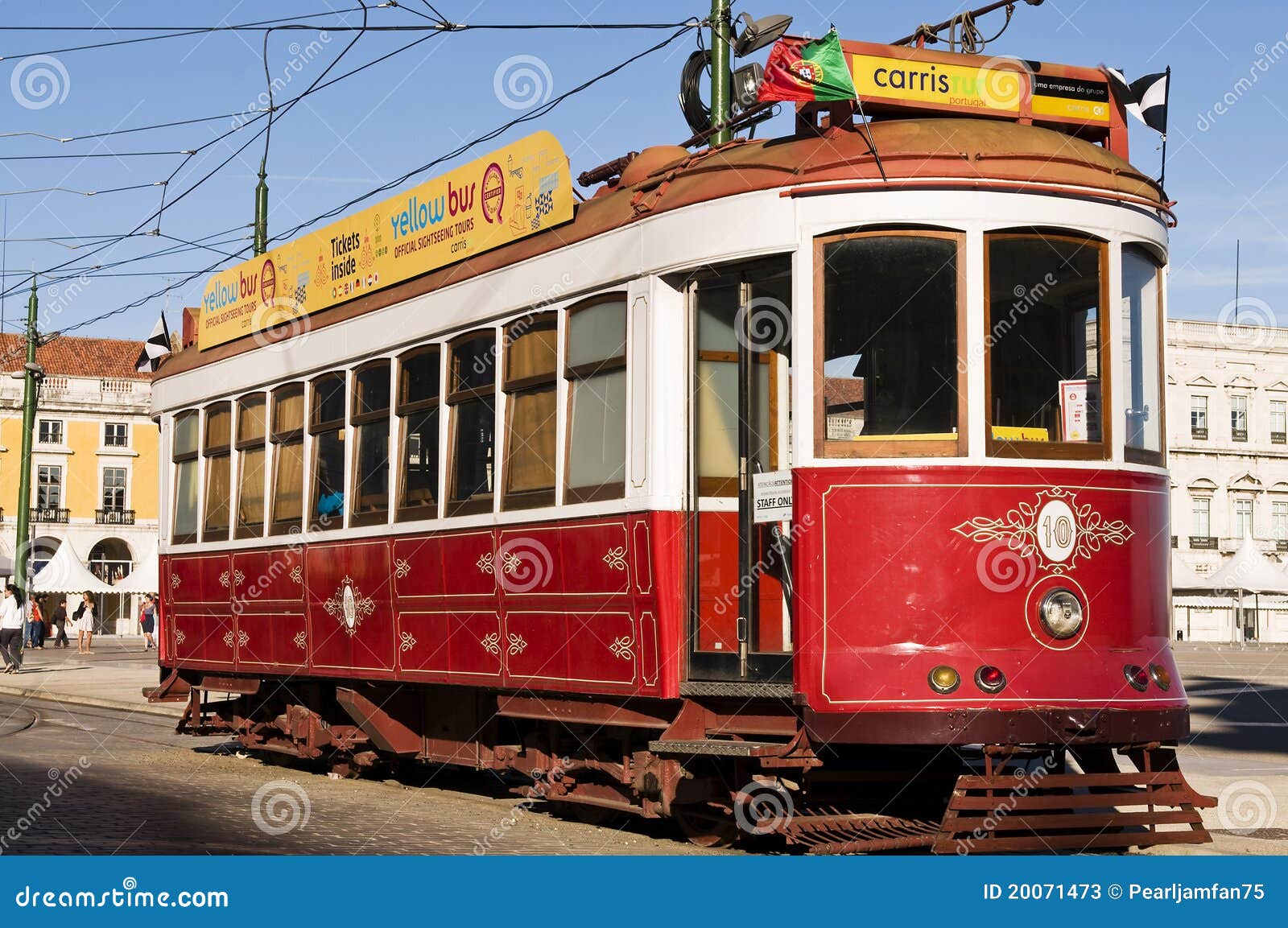 Lisbon red tram editorial stock photo. Image of ecological - 20071473