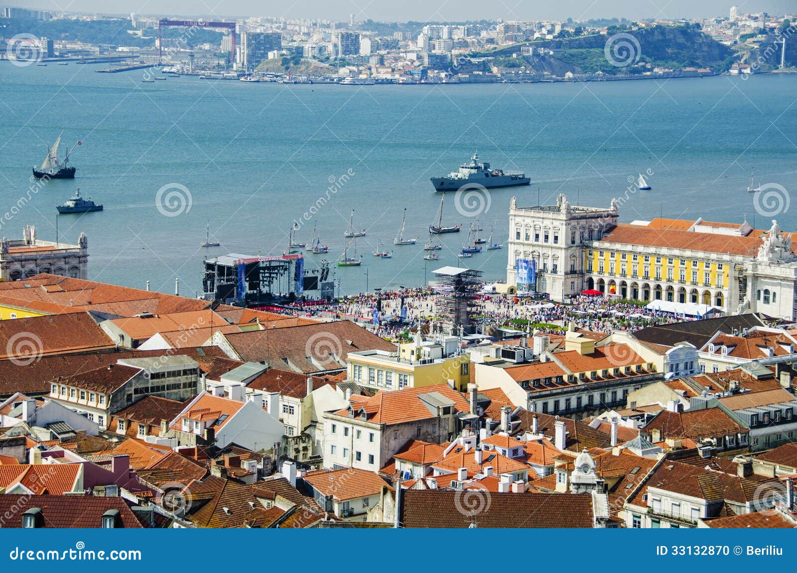 Lisbon and rio tejo editorial image. Image of district - 33132870