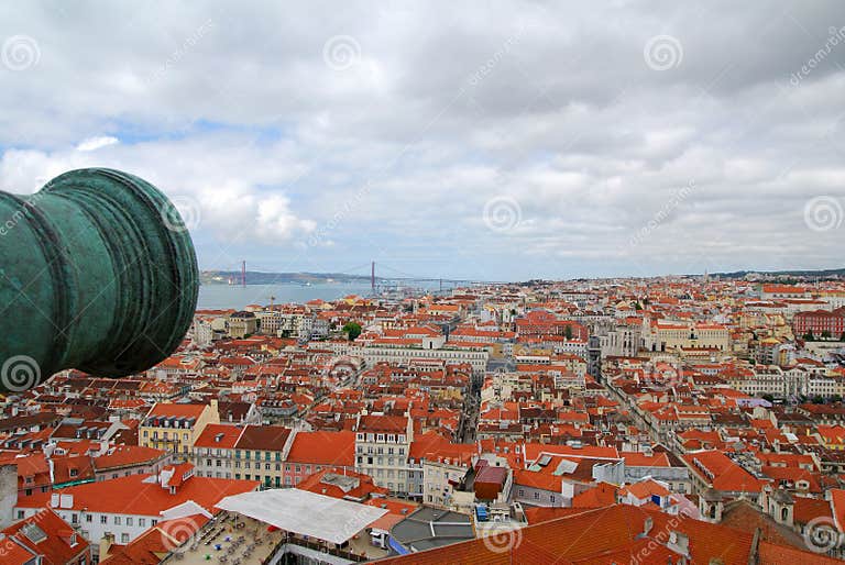 Lisbon rooftop view stock image. Image of color, lisboa - 14141037