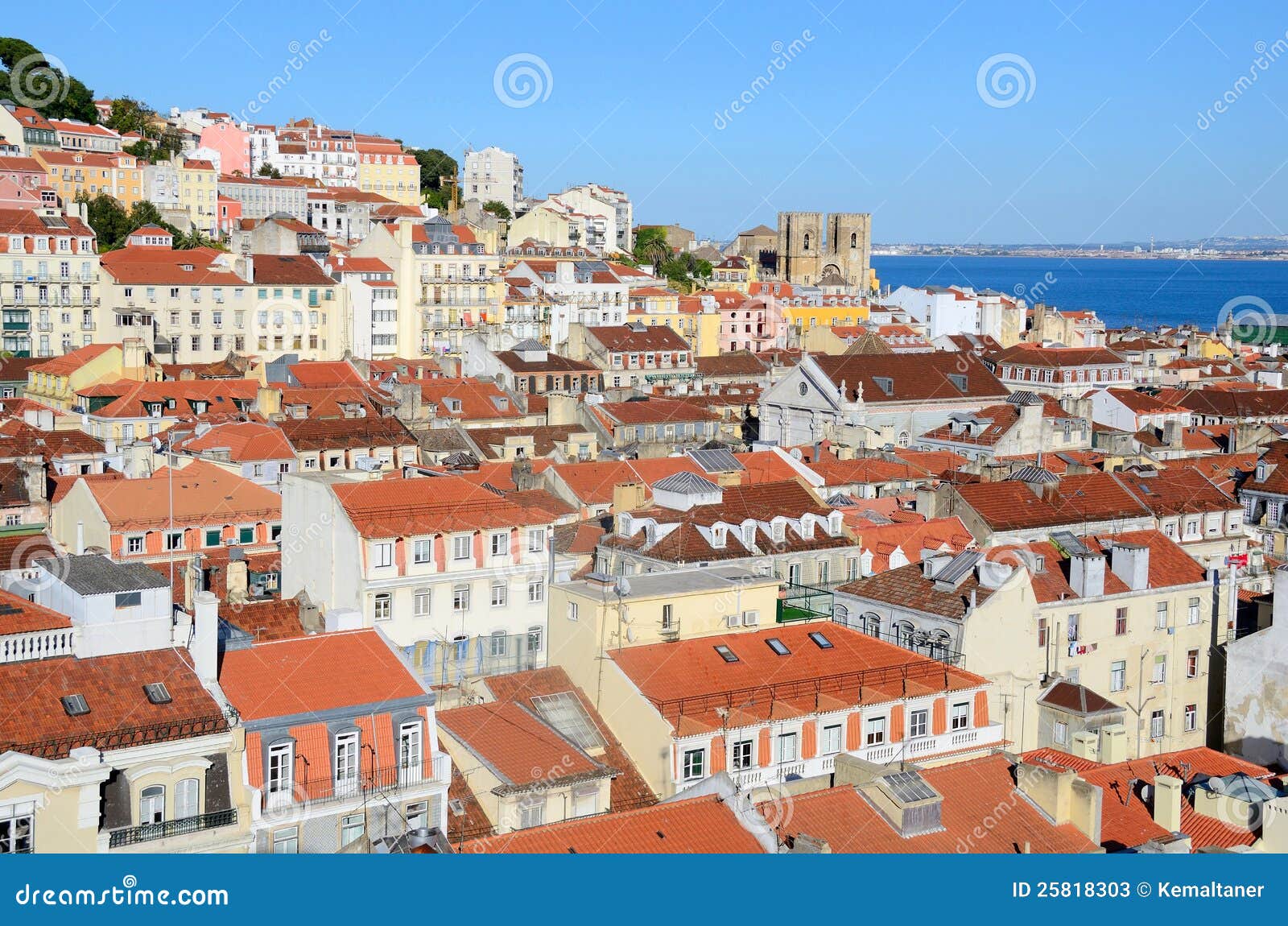 Lisbon Rooftops stock image. Image of portuguese, dusk - 25818303