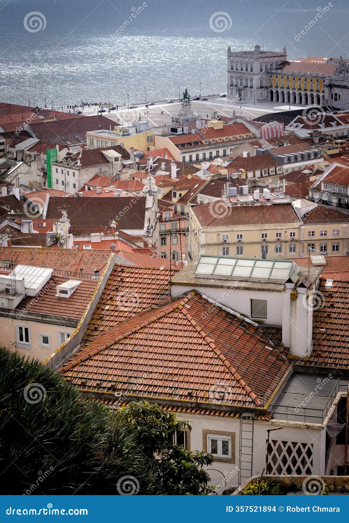 Lisbon Rooftops and Waterfront at Daytime Stock Photo - Image of ...