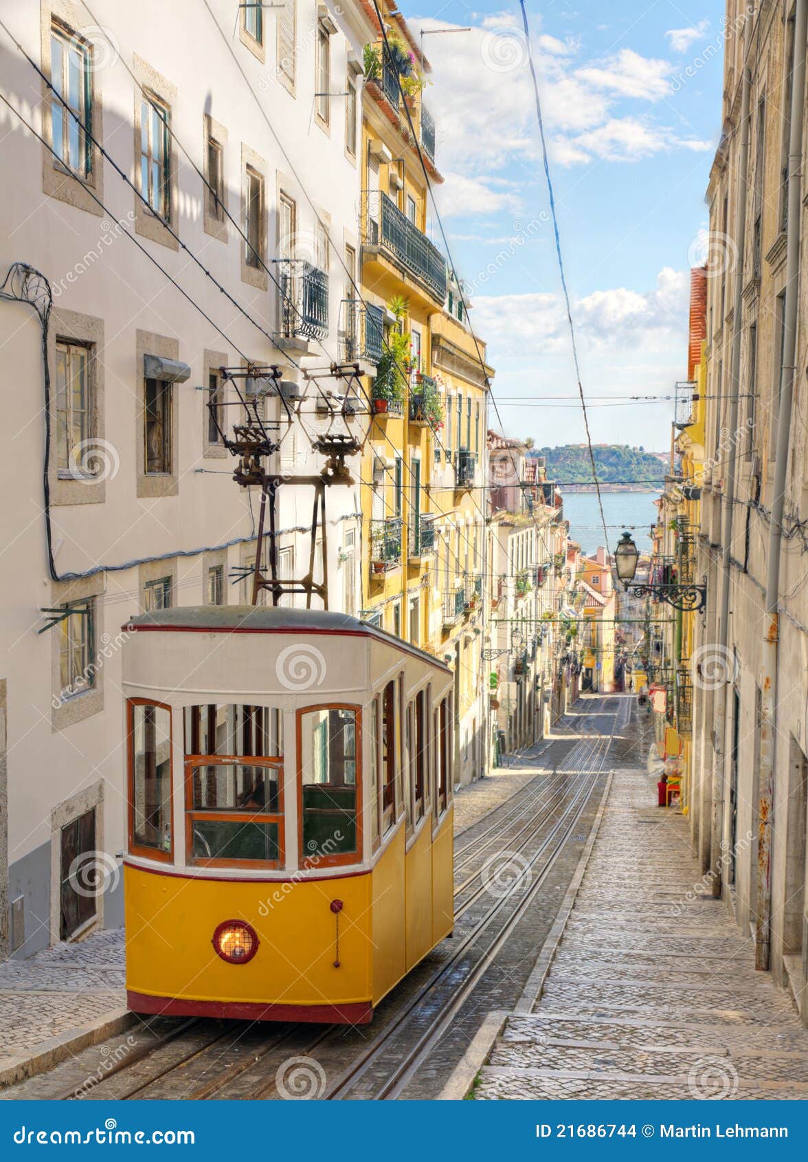 Lisbon S Gloria Funicular, Portugal Stock Photo - Image of hills ...