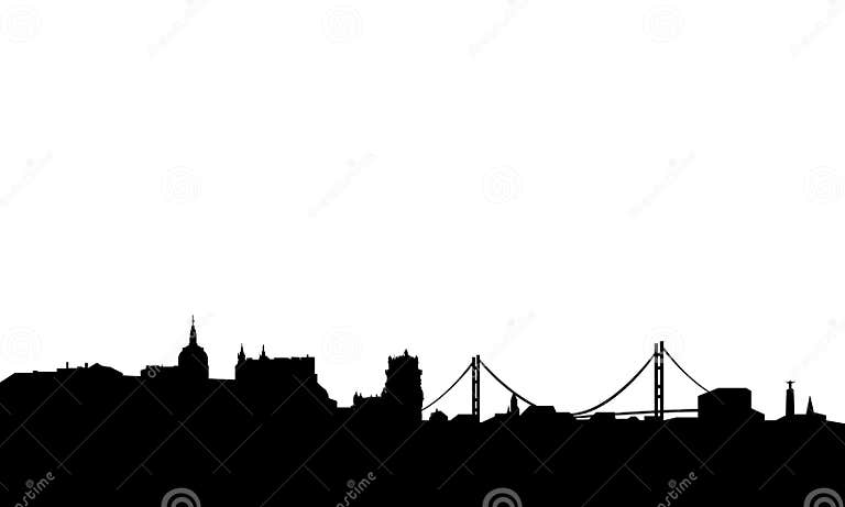 Lisbon skyline vector stock vector. Illustration of cities - 9178725