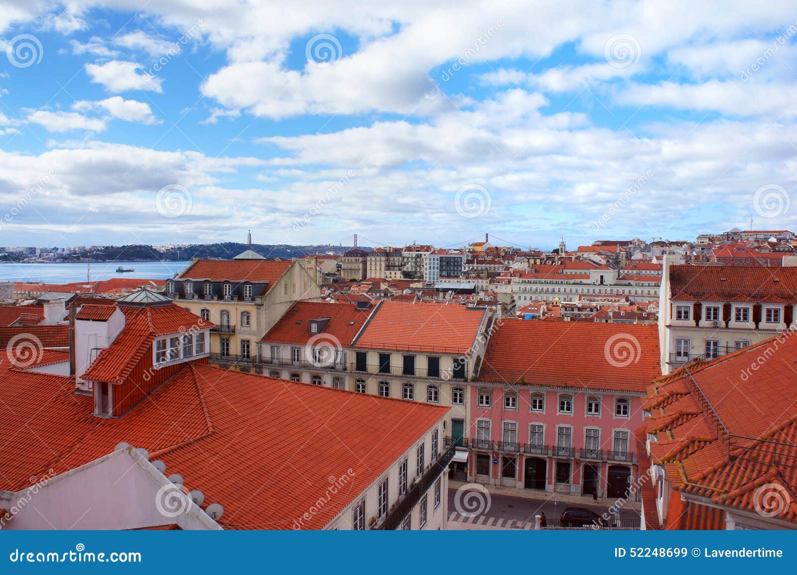 Lisbon Spring Skyline in the Portugal Stock Image - Image of courtyard ...