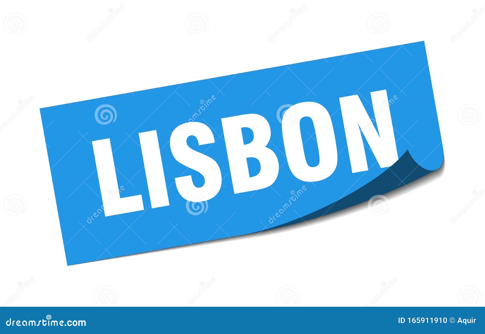Lisbon Sticker. Lisbon Square Peeler Sign Stock Vector - Illustration ...